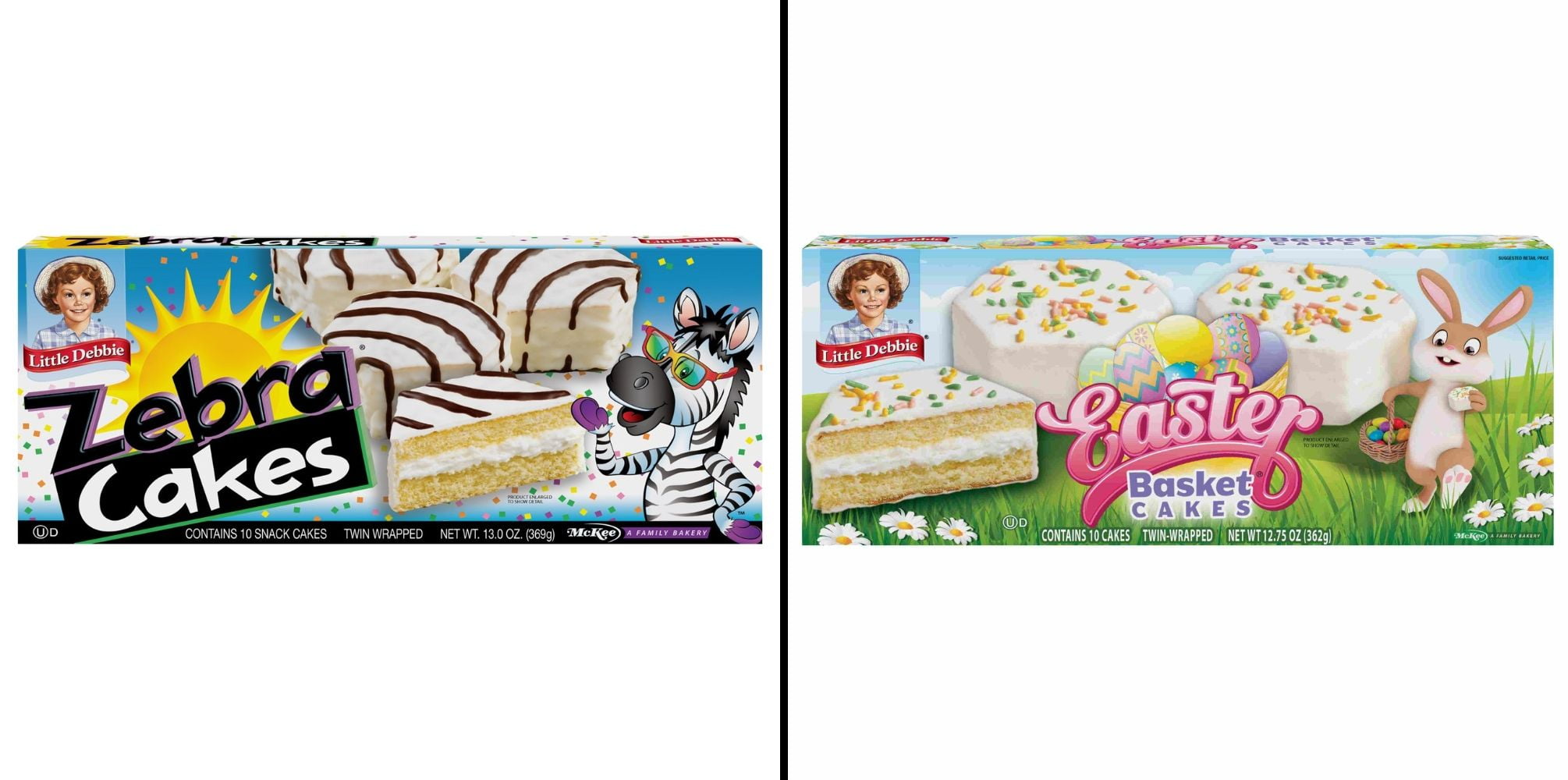 Little Debbie Zebra Cakes 10 ct & Little Debbie Easter Basket Snack ...