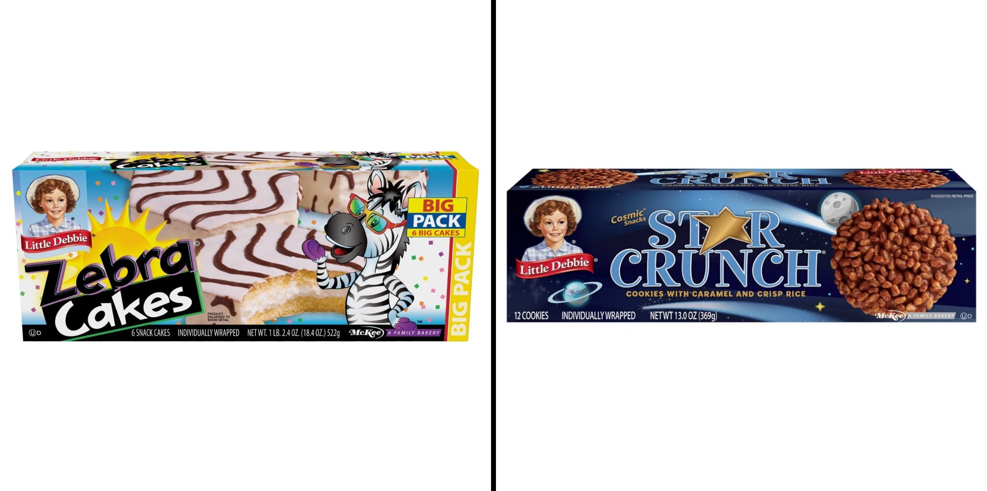 Little Debbie Zebra Cakes 6 ct & Little Debbie Star Crunch Cosmic 12 ...