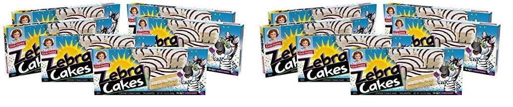 Little Debbie Zebra Cakes, 60 Twin-Wrapped Cakes (6 Boxes) (Pack of 2 ...