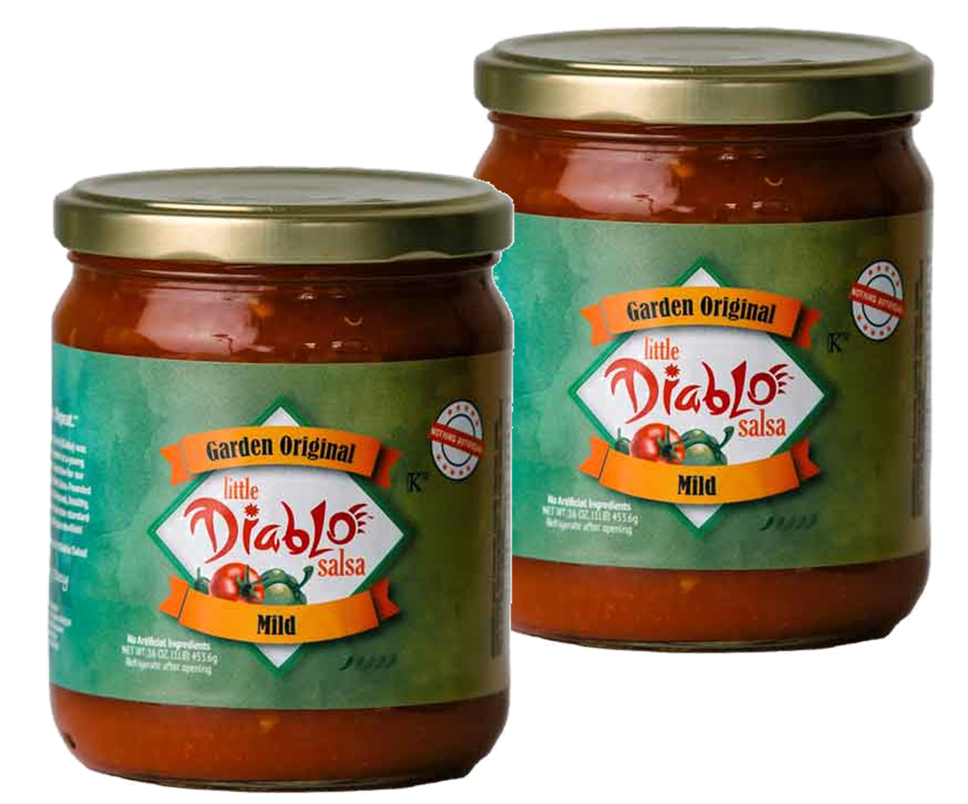 Little Diablo Garden Original Mild Salsa, 2-Pack 16 oz. Glass Jars ...