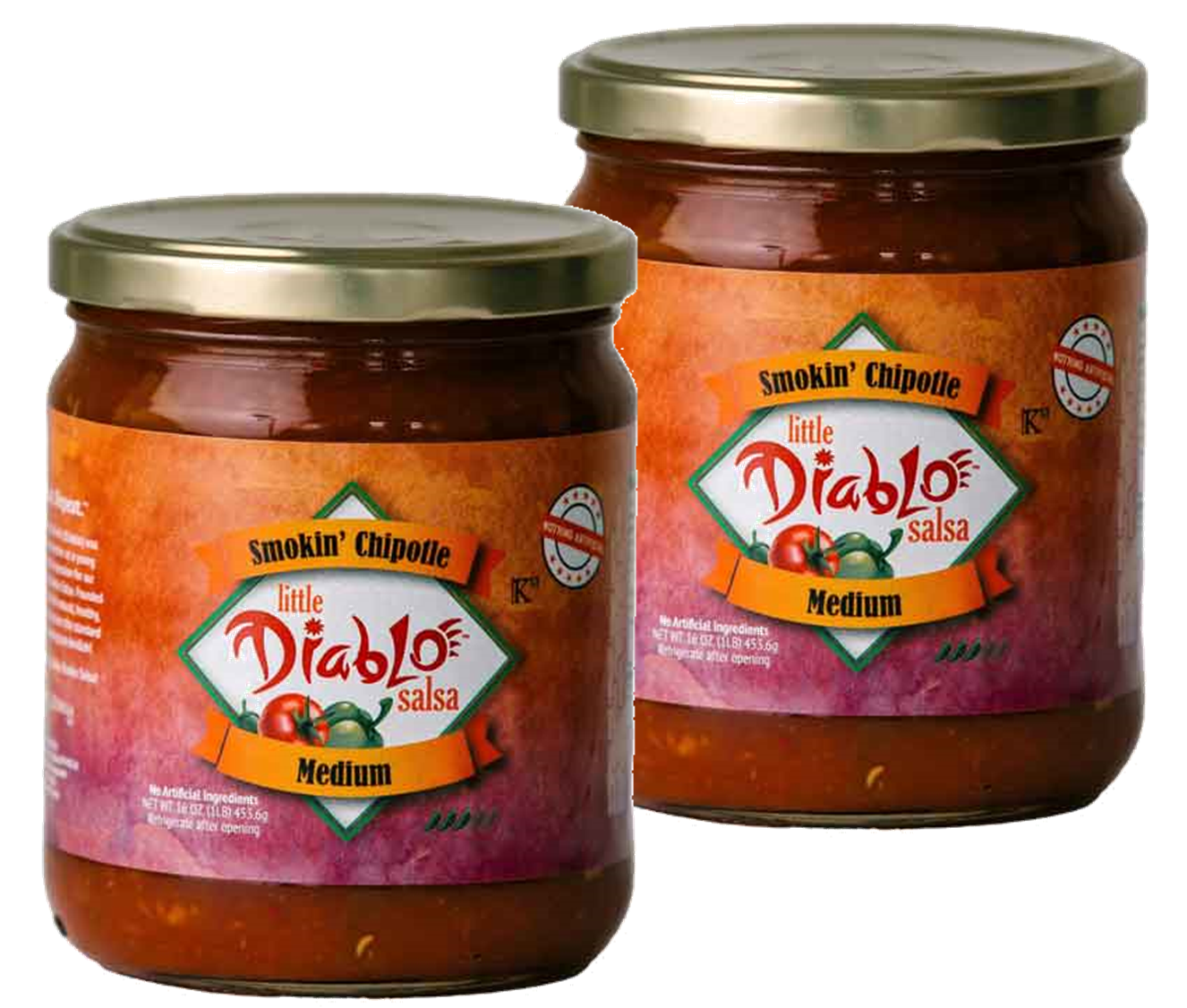 Little Diablo Smokin' Chipotle Medium Salsa, 2-Pack 16 oz. Glass Jars ...
