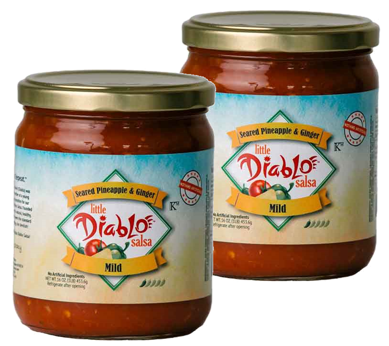 Little Diablo Sweet Pineapple Mild Salsa, 2-Pack 16 oz. Glass Jars ...