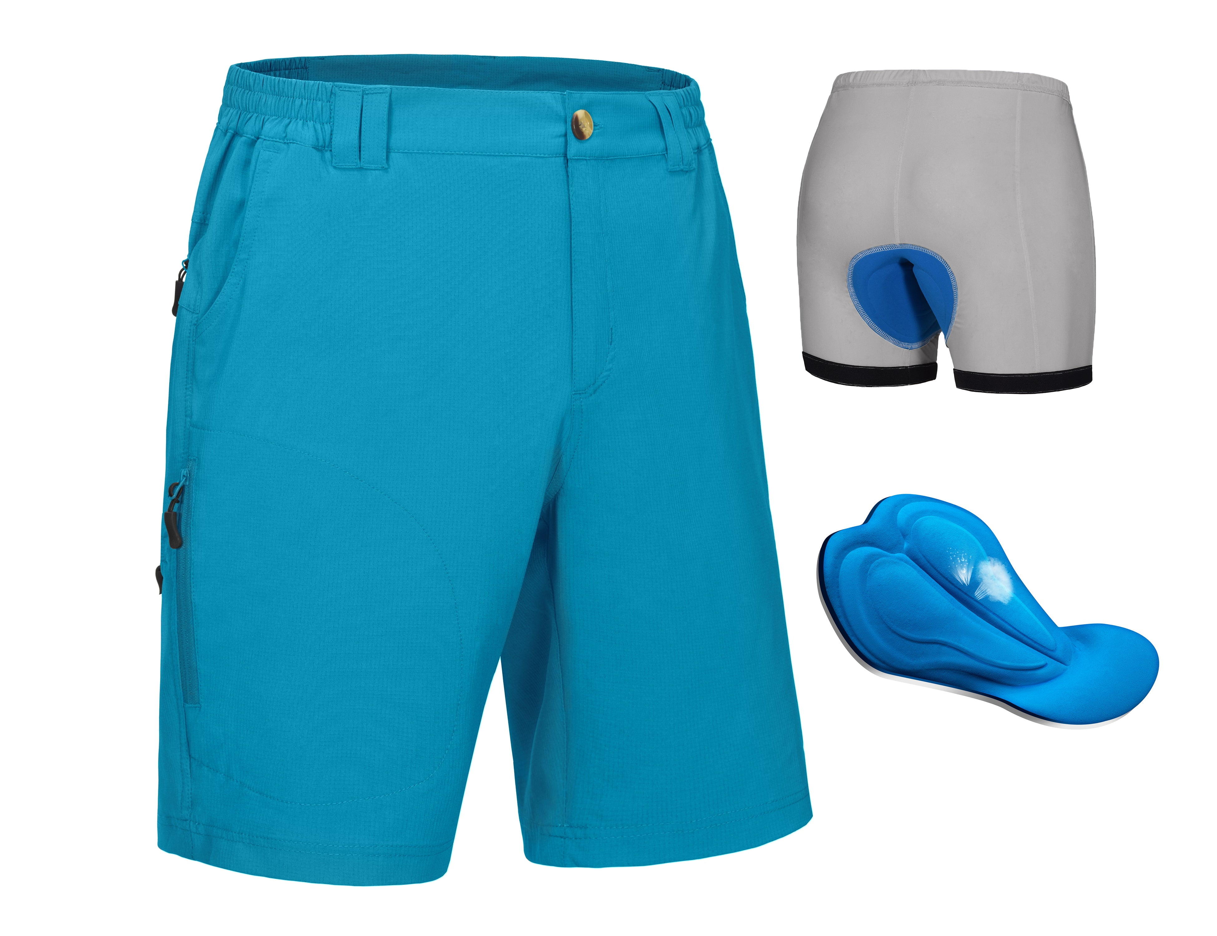 Little Donkey Andy Men's Cycling Shorts with Detachable Liner ...