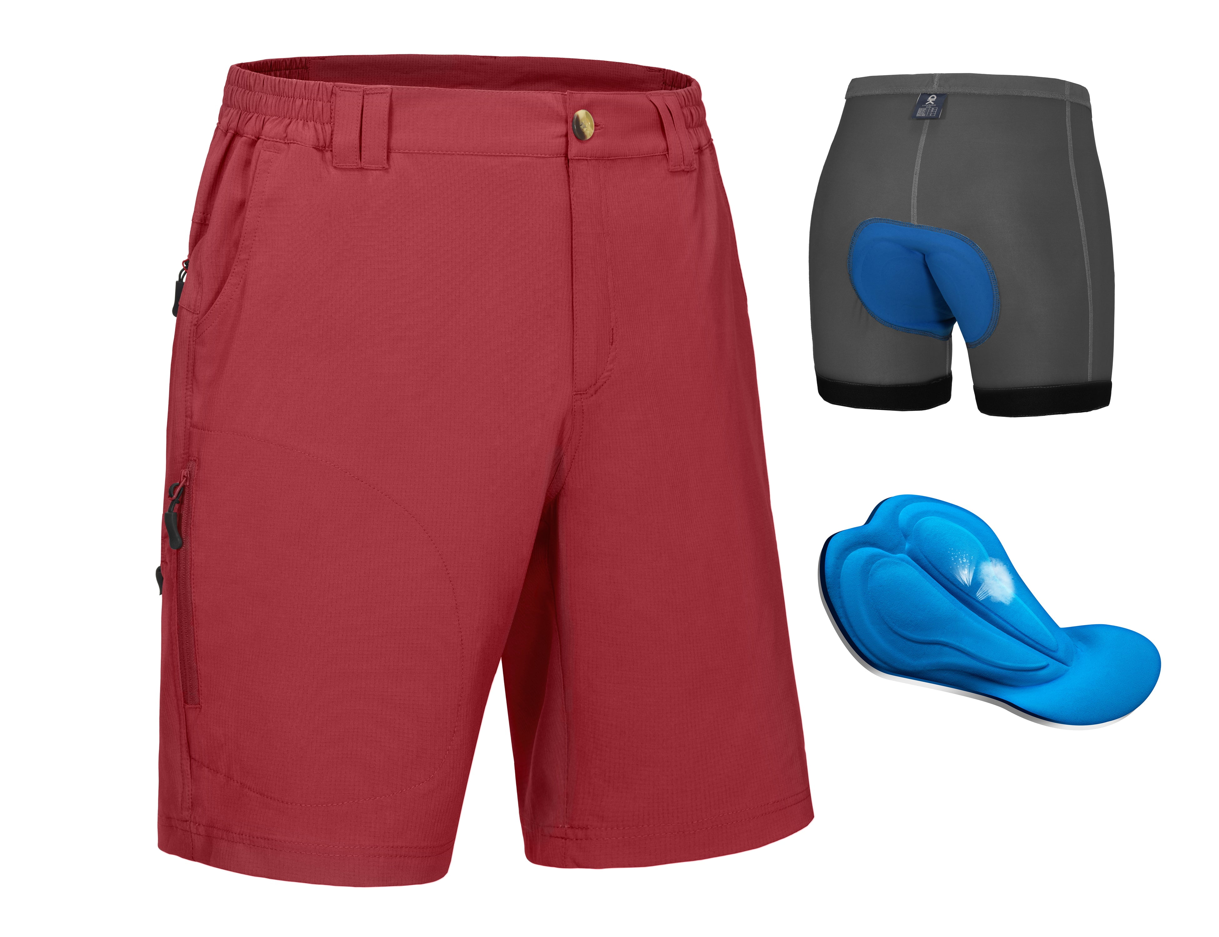 Little Donkey Andy Men's Cycling Shorts with Detachable Liner ...