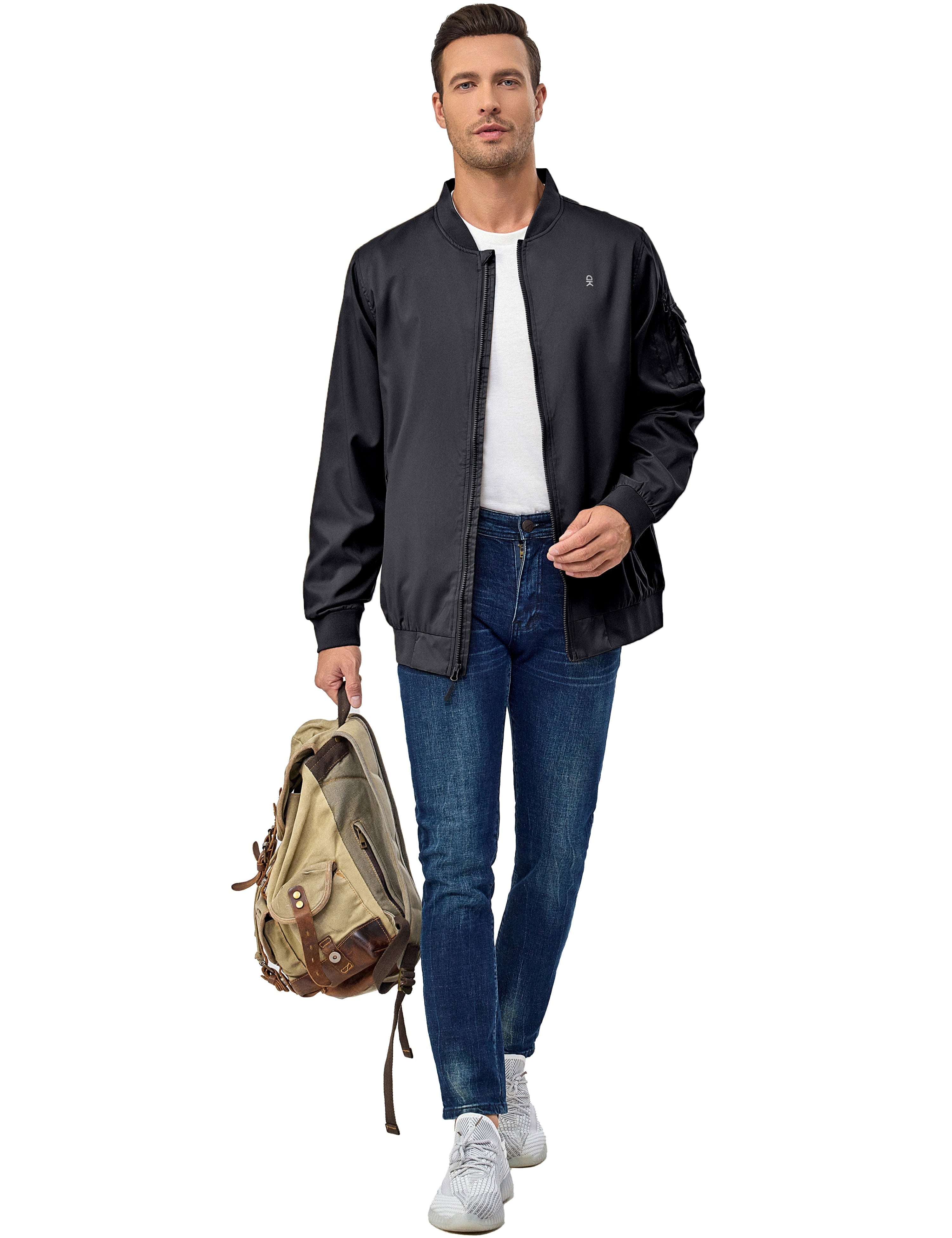 Little Donkey Andy Men's Lightweight Bomber Jacket Windproof Water ...