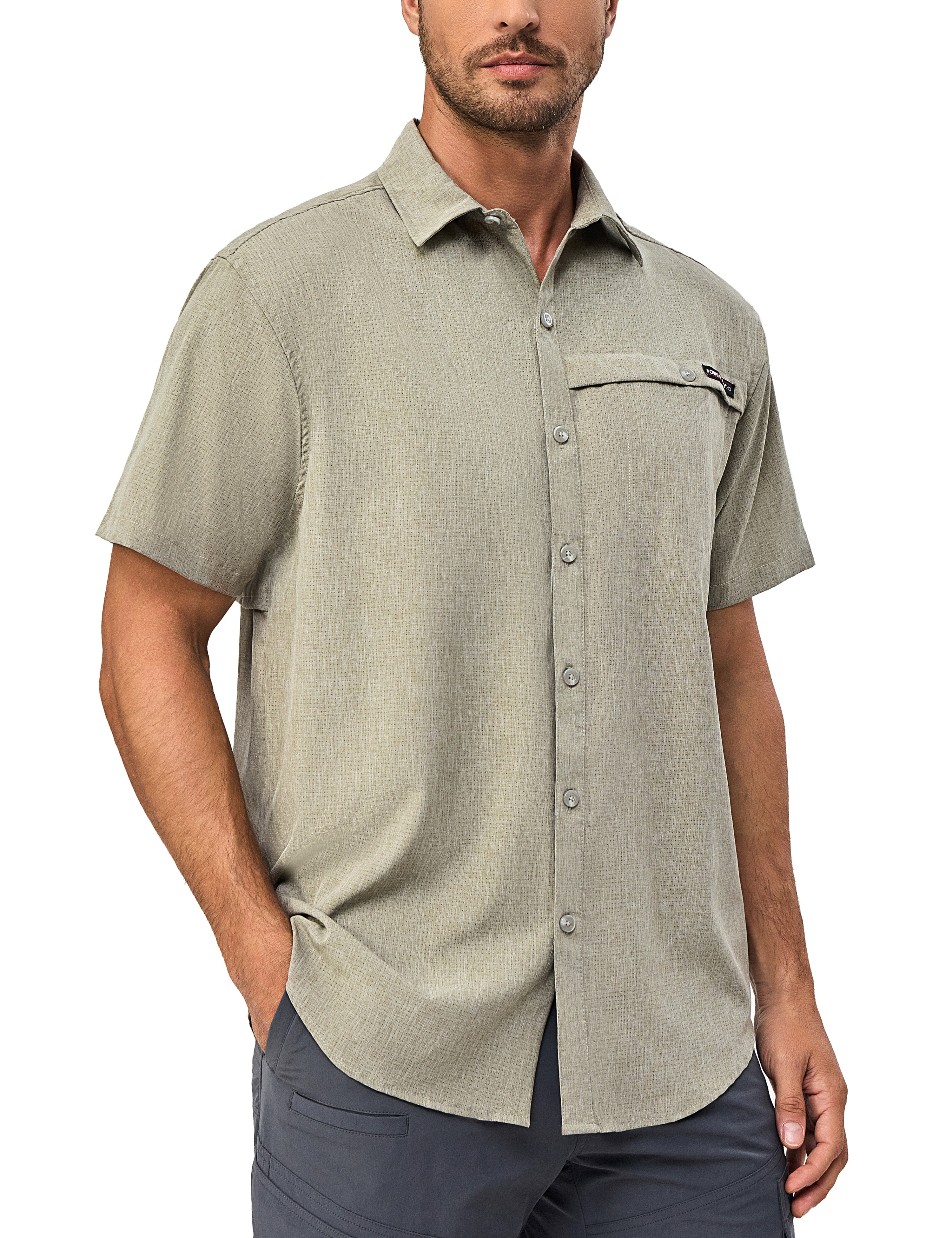 Little Donkey Andy Men's Lightweight UPF 50+ Short Sleeve Shirt, Breathable Fishing Hiking Shirt ...