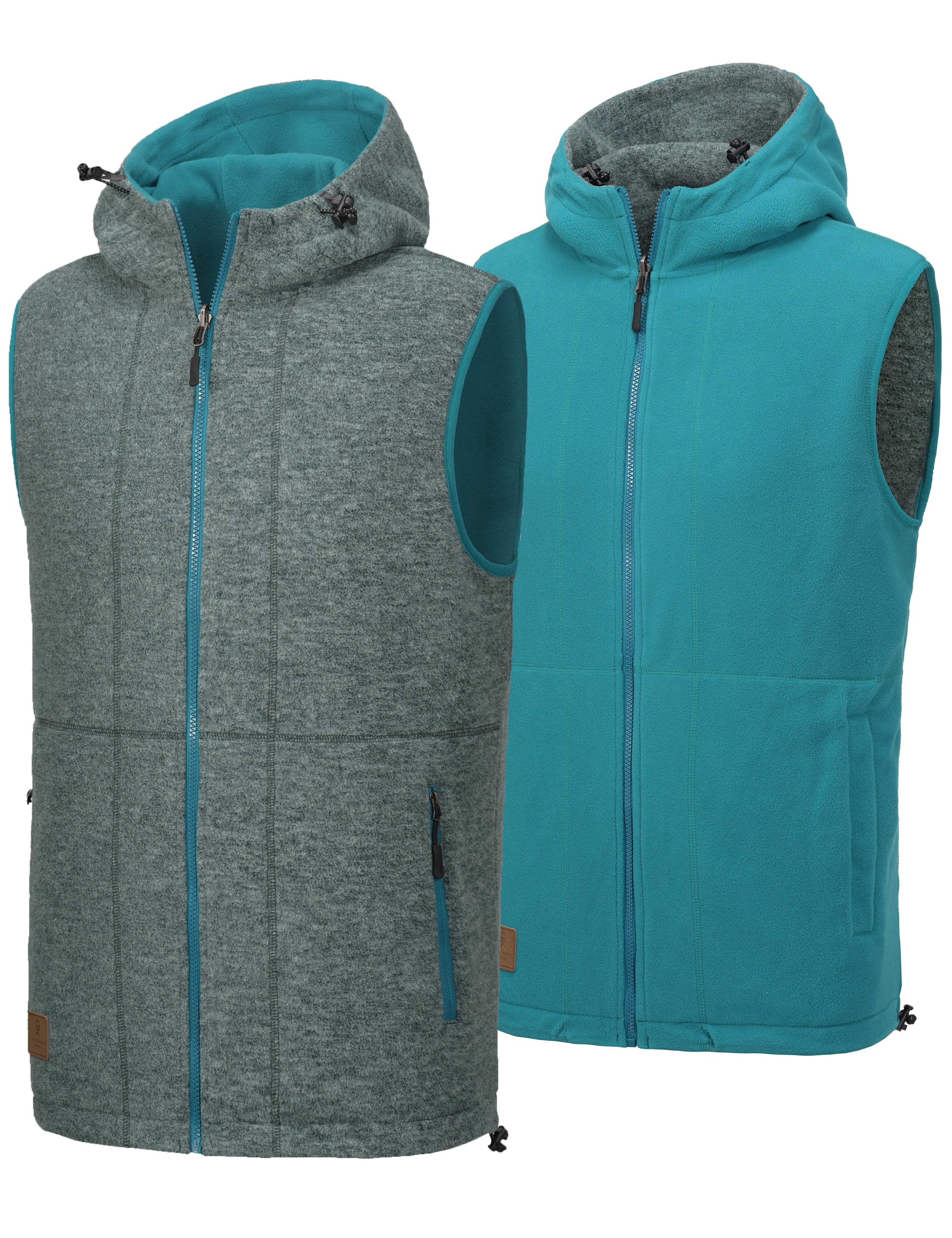 Little Donkey Andy Men's Reversible Fleece Vest Lightweight Warm ...