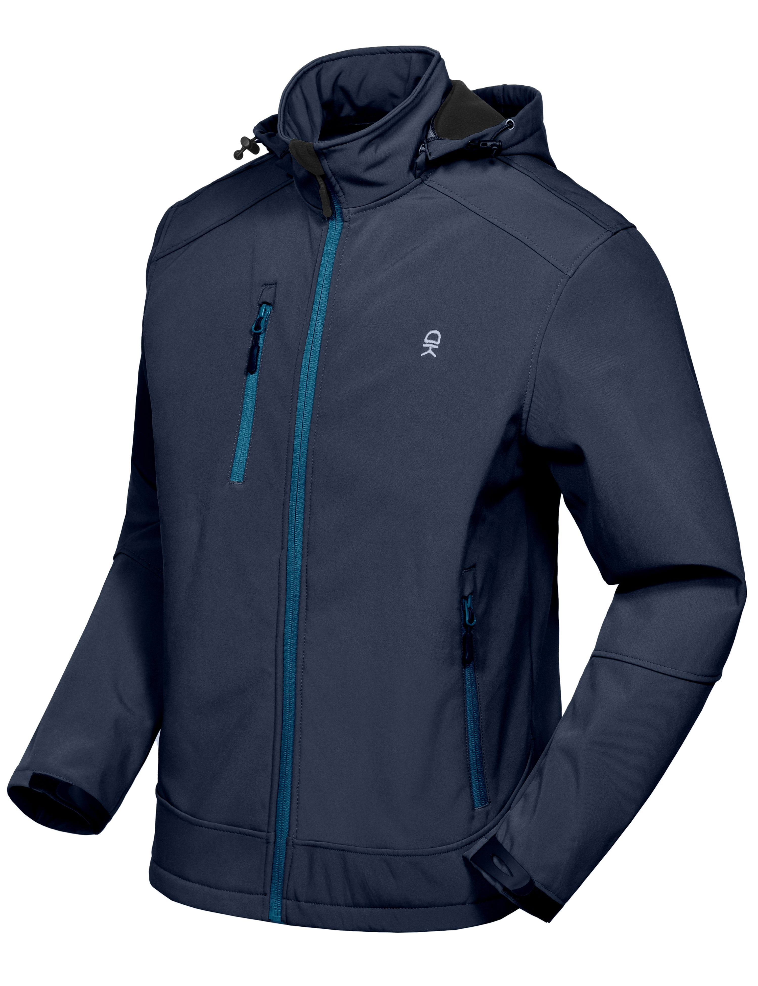 Little Donkey Andy Men's Softshell Jacket with Removable Hood, Fleece ...