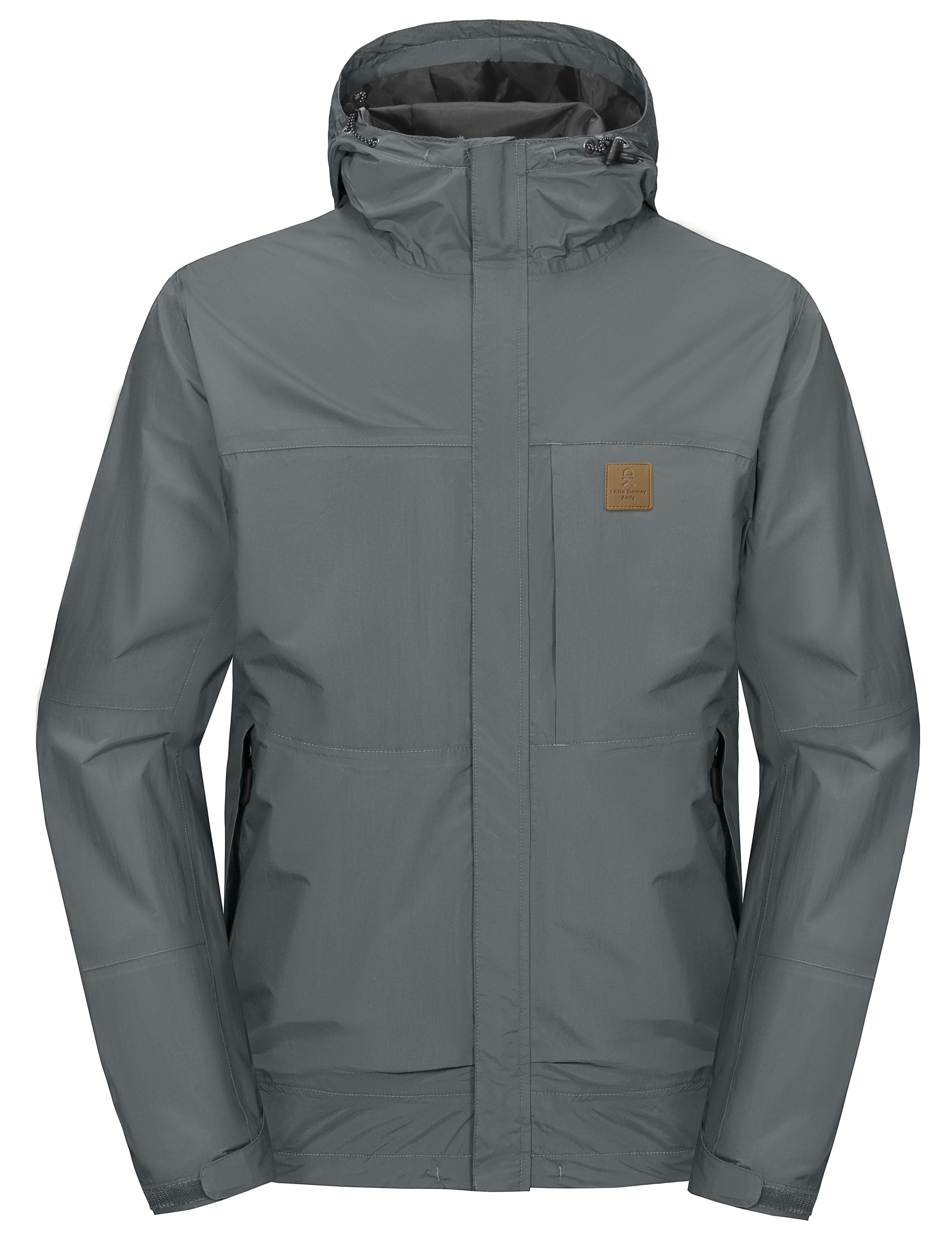 Little Donkey Andy Men's Waterproof Rain Jacket Windproof Light Jacket ...