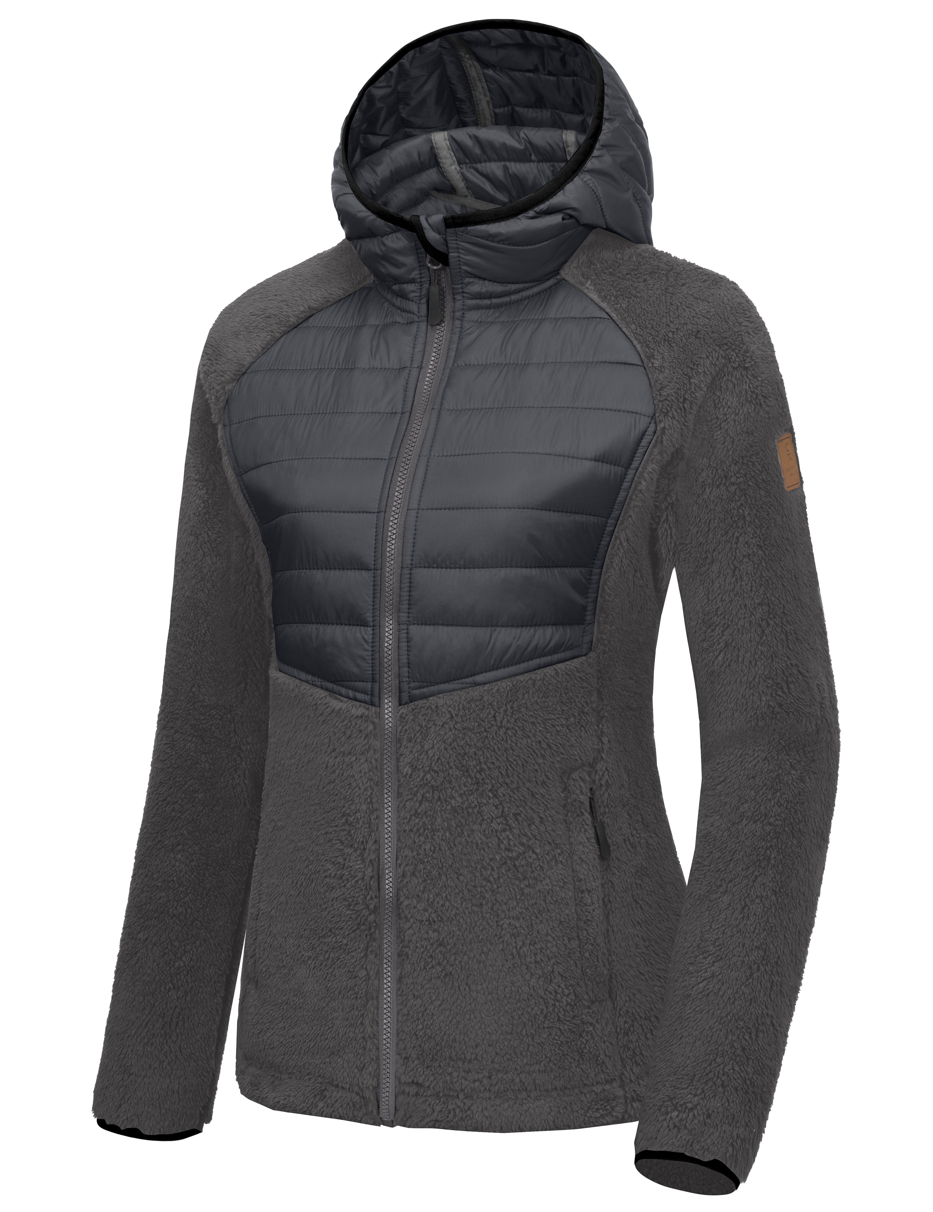 Little Donkey Andy Womens Insulated Hiking Jacket Warm Sherpa Fleece ...
