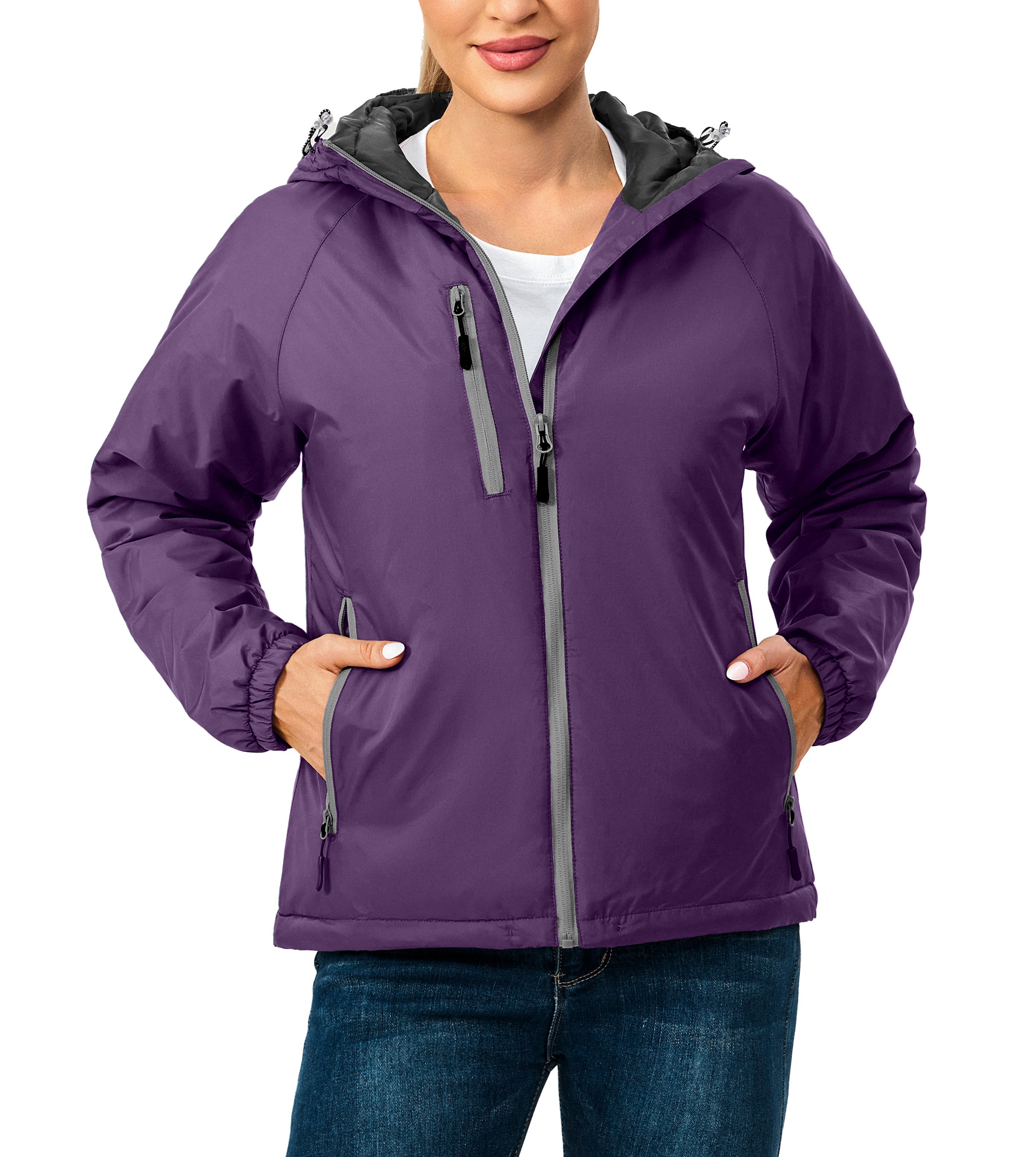 Little Donkey Andy Womens Warm Recycle Insulated Jacket Hooded ...