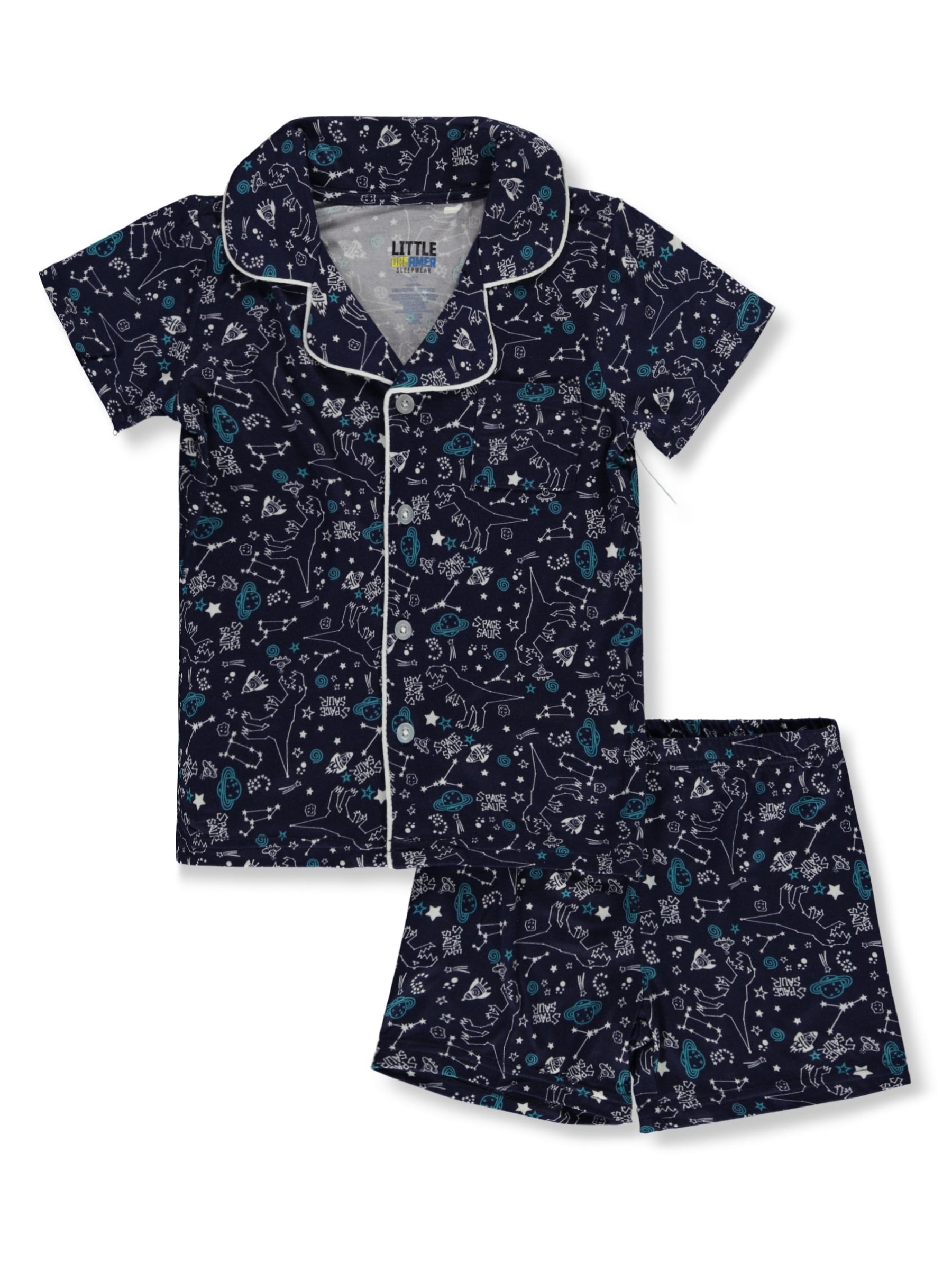 Little Dreamer Boys' 2-Piece Soccer Coat Style Pajamas Set Color: navy ...