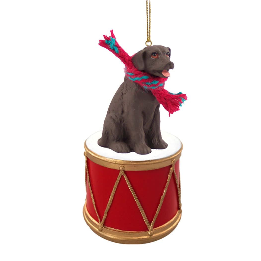 Little Drummer Chocolate Labrador Christmas Ornament - Hand Painted ...