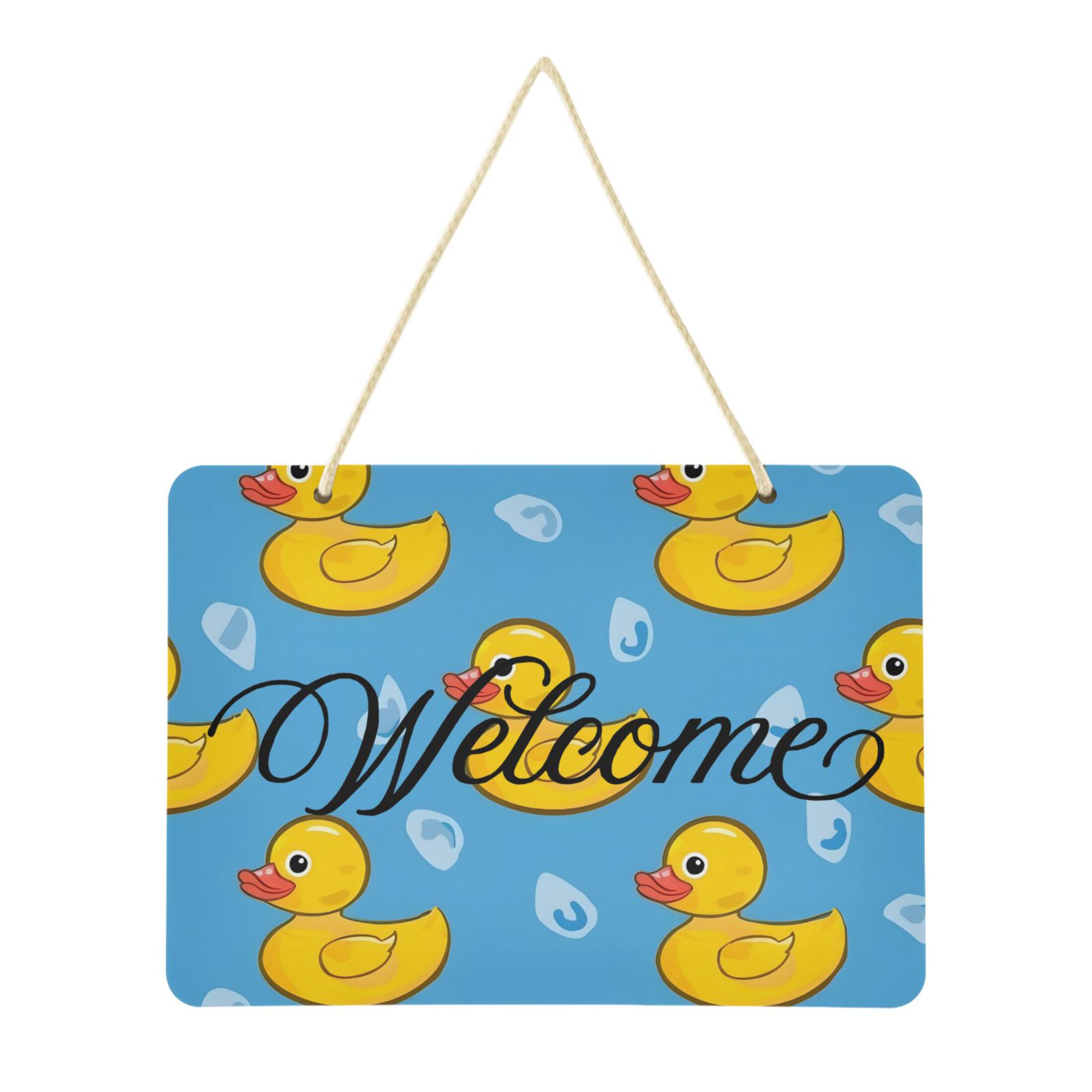 Little Duck on Water Welcome Sign Front Door PVC 14x10 inch Hanger ...