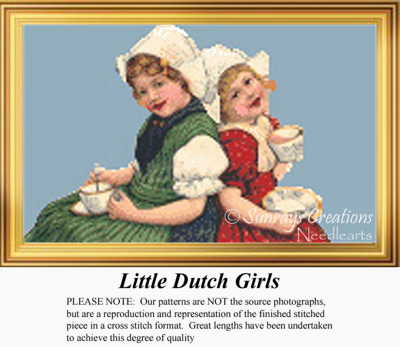 Little Dutch Girls, Vintage Counted Cross Stitch Pattern (Pattern Only ...