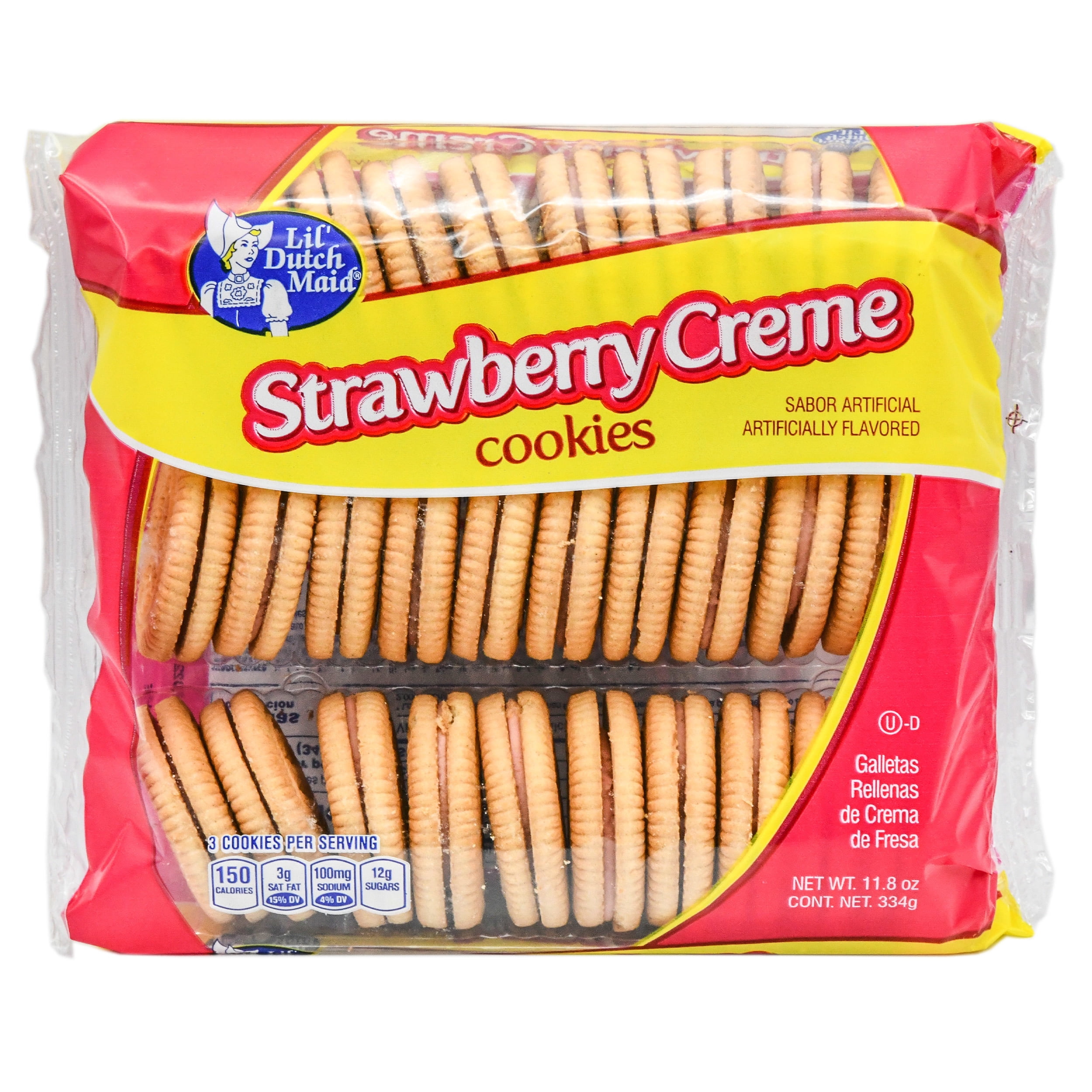 Little Dutch Maid Strawberry Creme Filled Vanilla Wafer Cookies, 11.8 ...