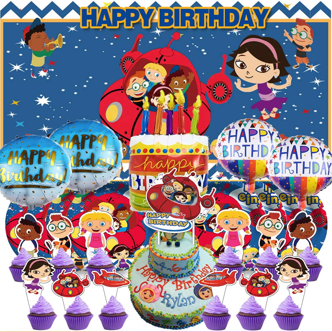 Little Einsteins Supplies Plates Decoration Backdrop Banner Birthday ...