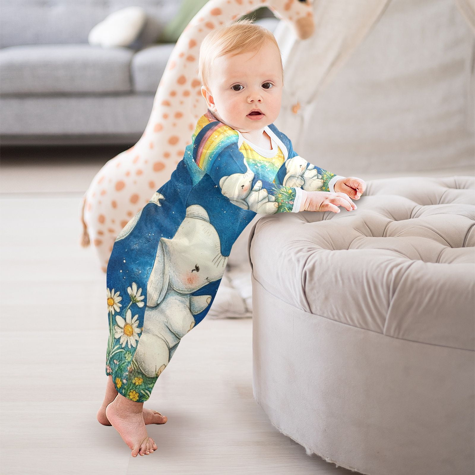 Little Elephants Rainbow Newborn Baby Sleeper Gowns Baby Nightdress ...