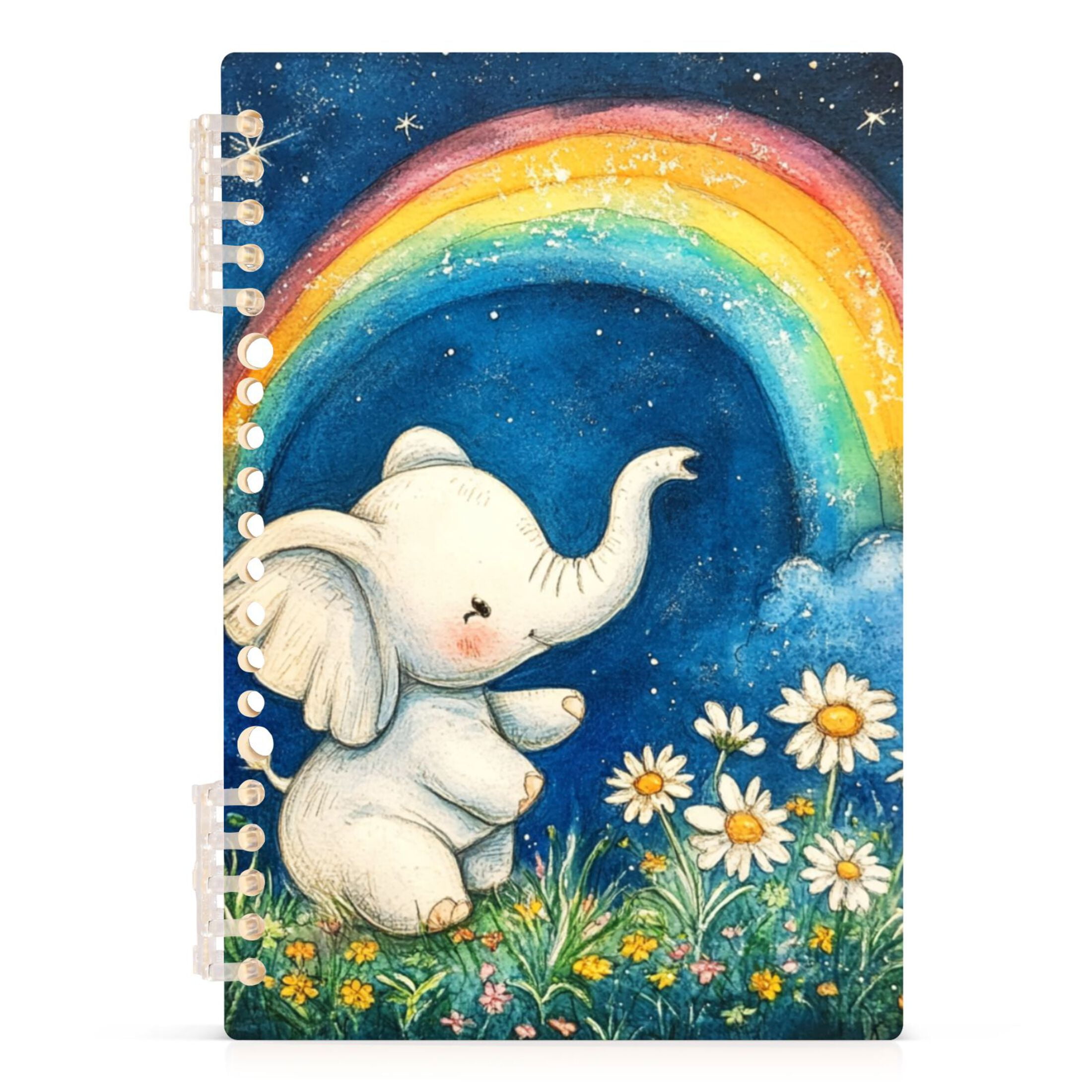 Little Elephants Rainbow Ring Binder Notebook Journey Note Diary ...