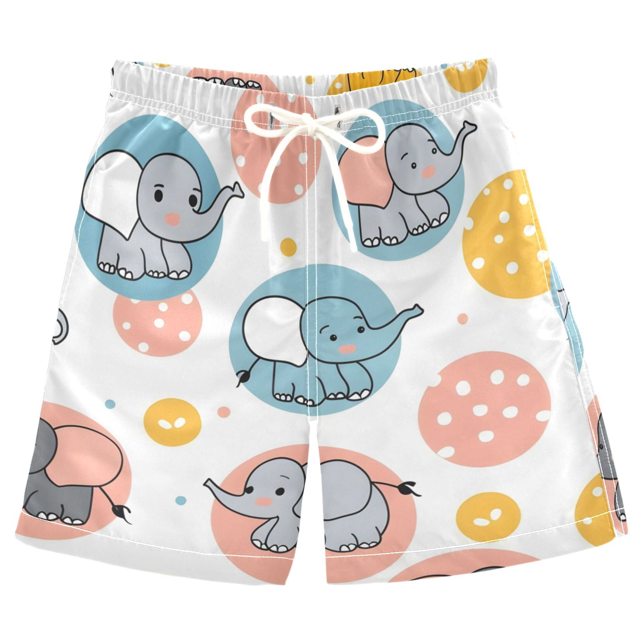 Little Elephants in Circles Boys' Beach Pants Board Shorts Swim Trunks ...