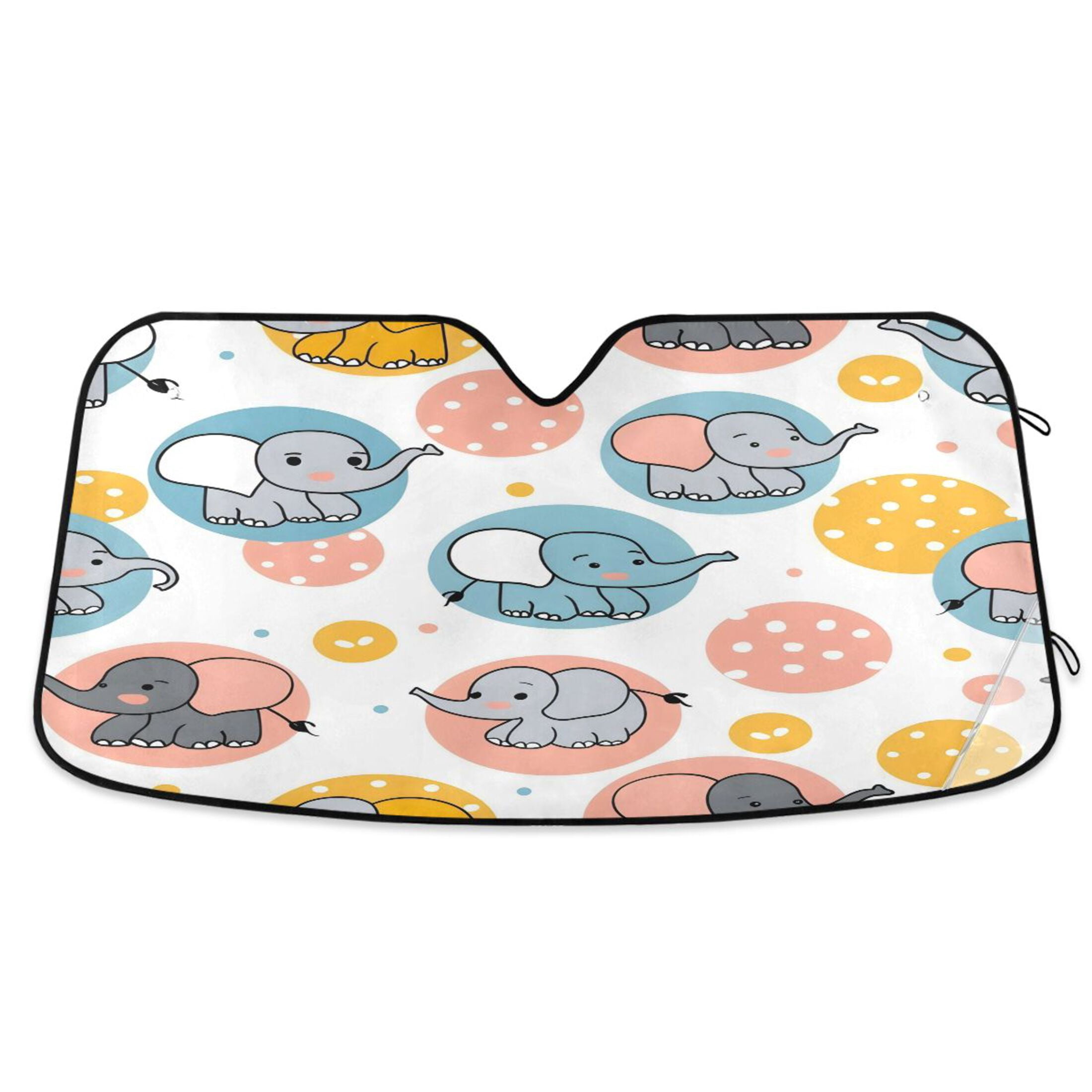 Little Elephants in Circles Windshield Sun Shade Automobile Visor ...