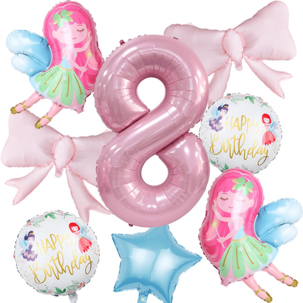 Little Fairy Digital Balloon Set withTwo elegant pink bow Suitable for ...