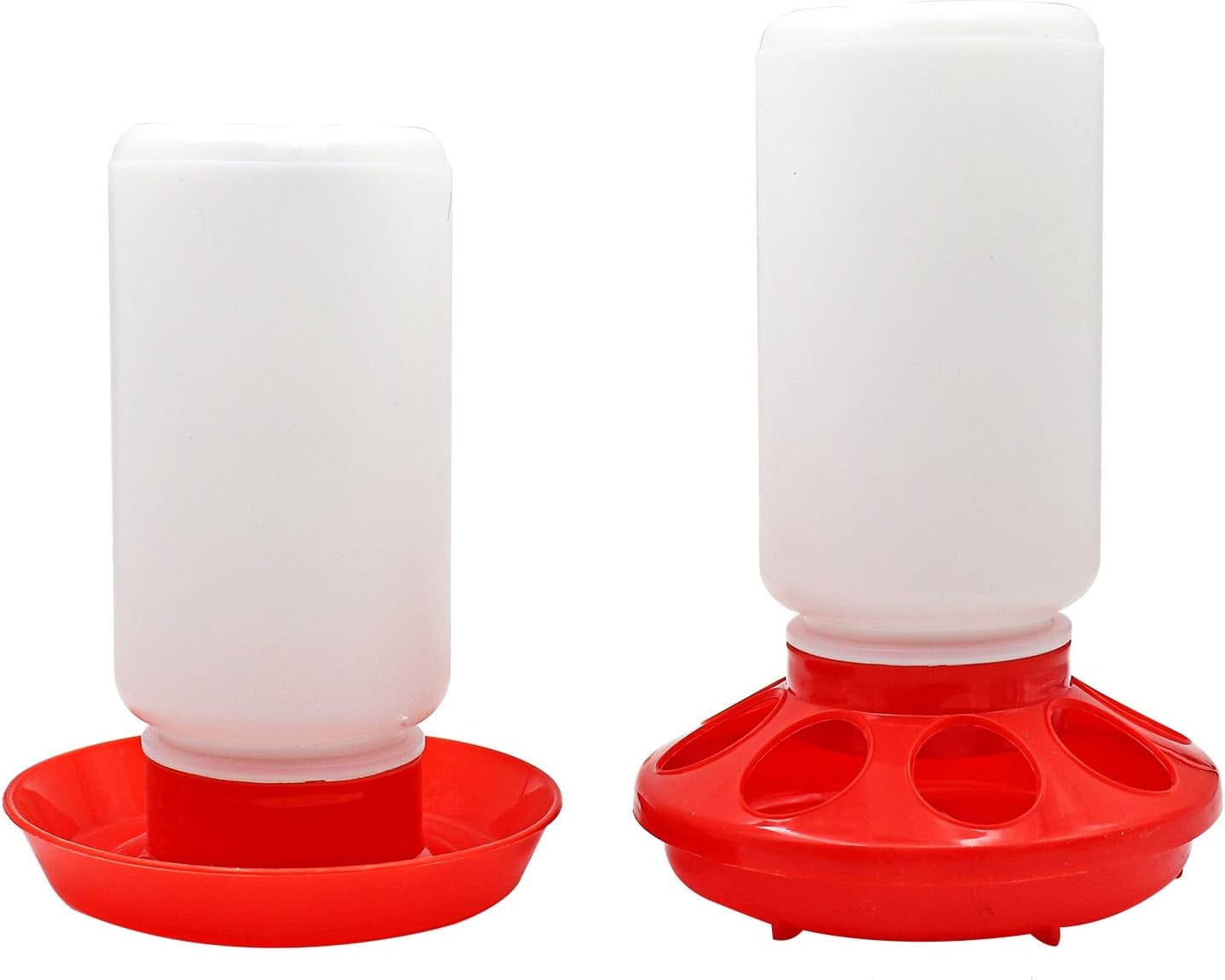 Little Family Members Red 1-Quart Poultry Drinker and 1-Quart Feeder ...