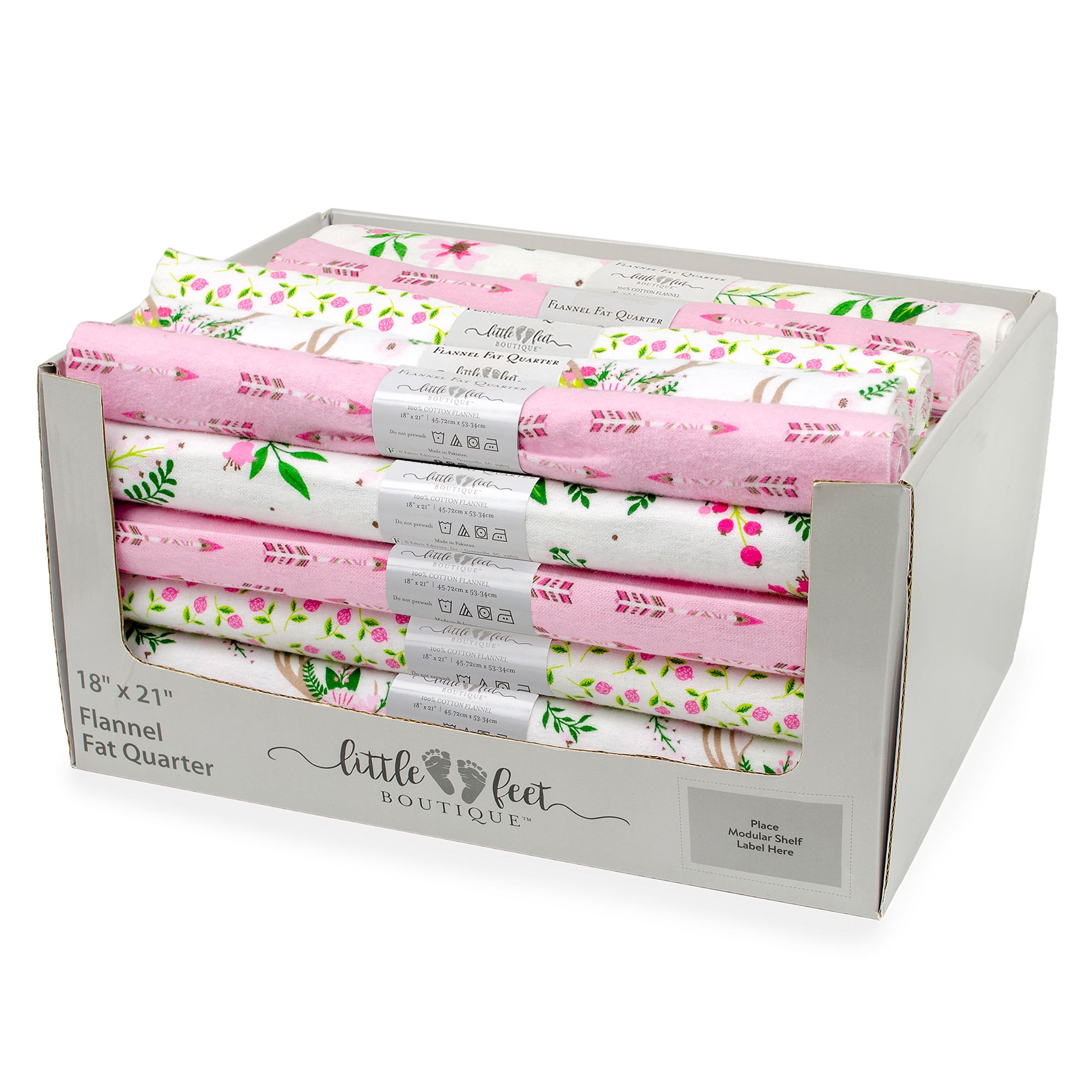 Little Feet Boutique 18"x21" Wild Flannel Precut Sewing & Craft Fabric ...