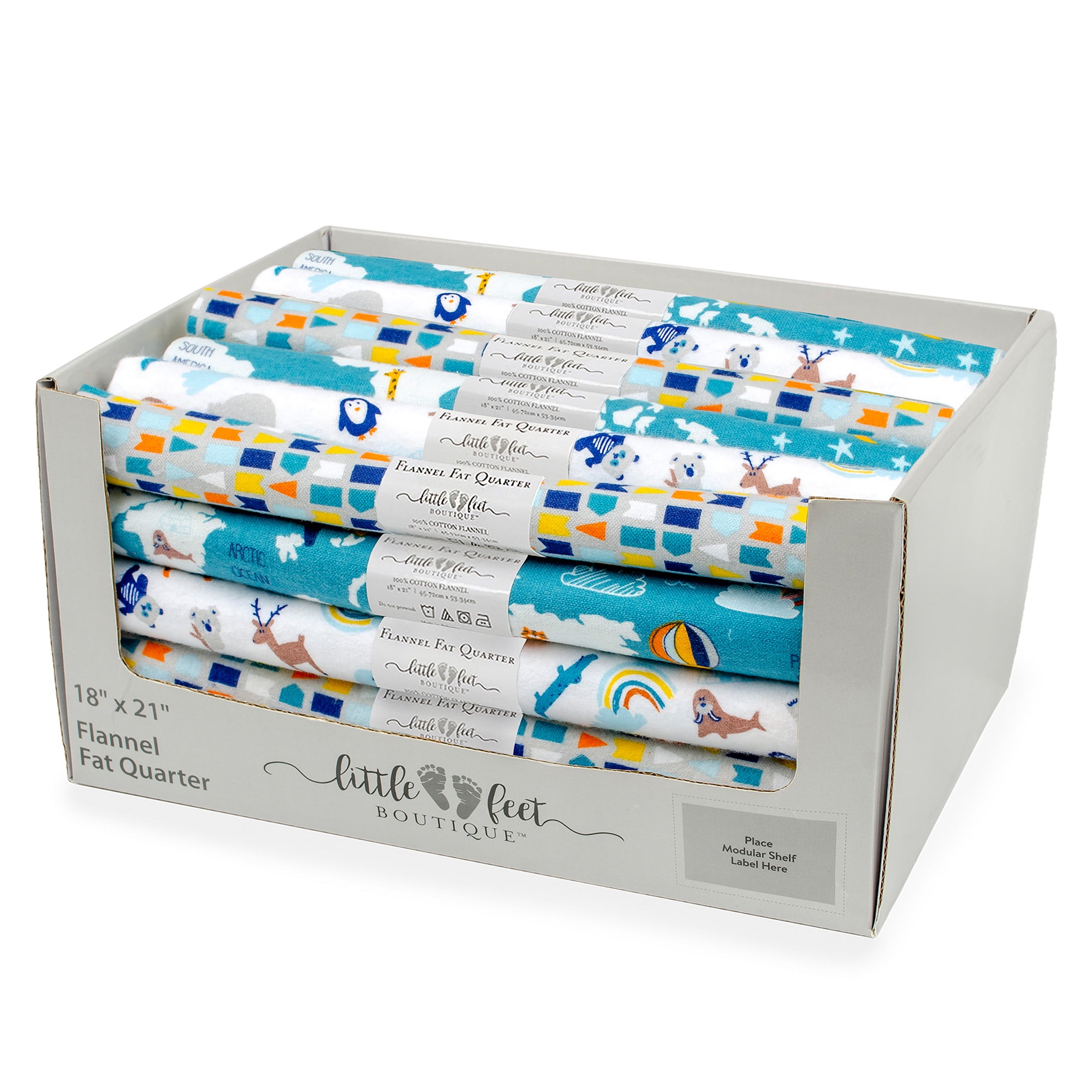 Little Feet Boutique Adventure Awaits 18"x21" Cotton Flannel Precut ...