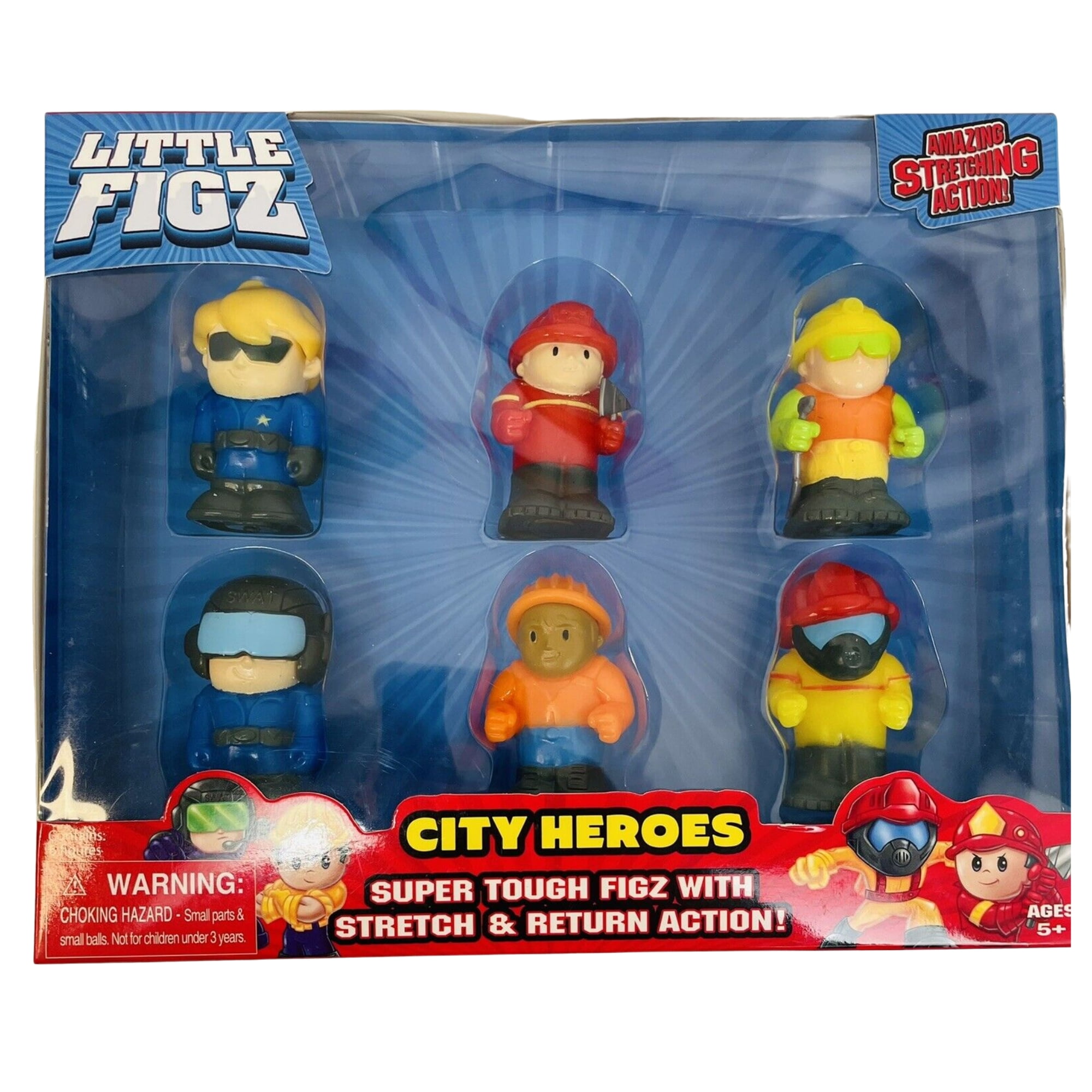 Little Figz Hero Action Figures, Stretch and Return Action Figurines ...