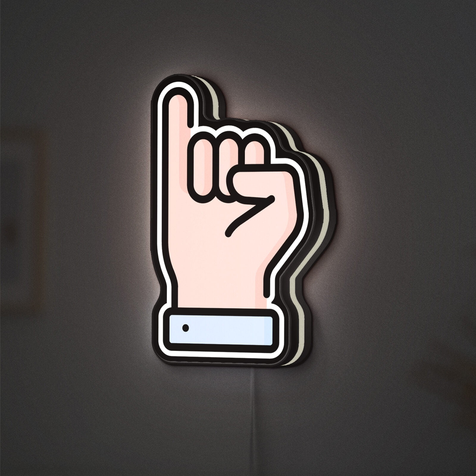 Little Finger 3D Novelty Light Box, Pinkie Gesture Wall Art, Unique ...