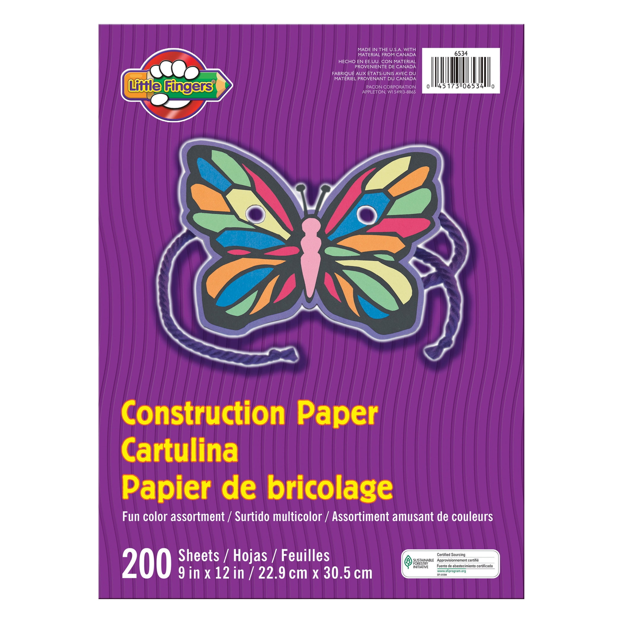 Little Fingers® Construction Paper, 9" x 12", Assorted Colors - 200 ...