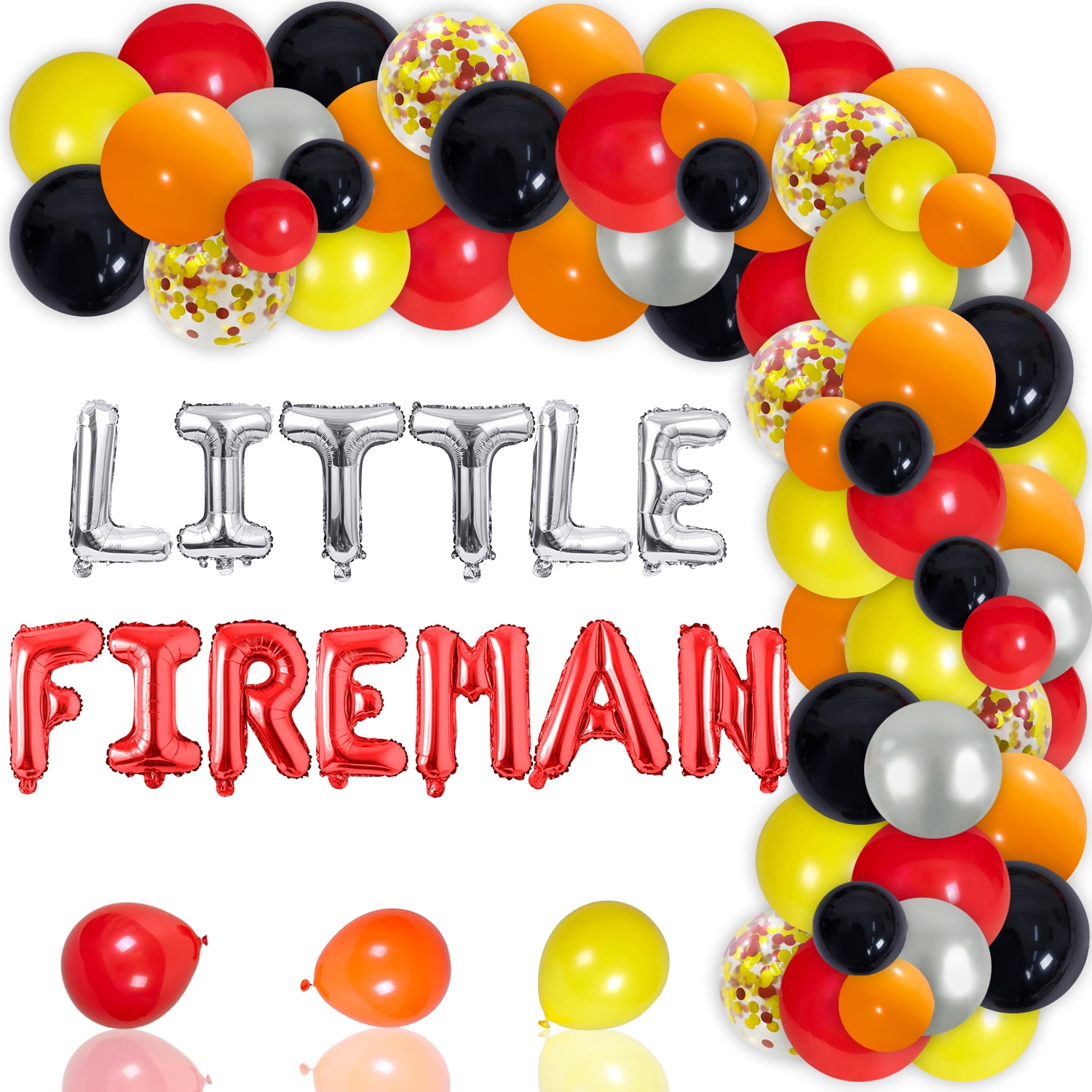 Little Fireman Birthday Party Supplies, Fire Truck Birthday Decoration ...