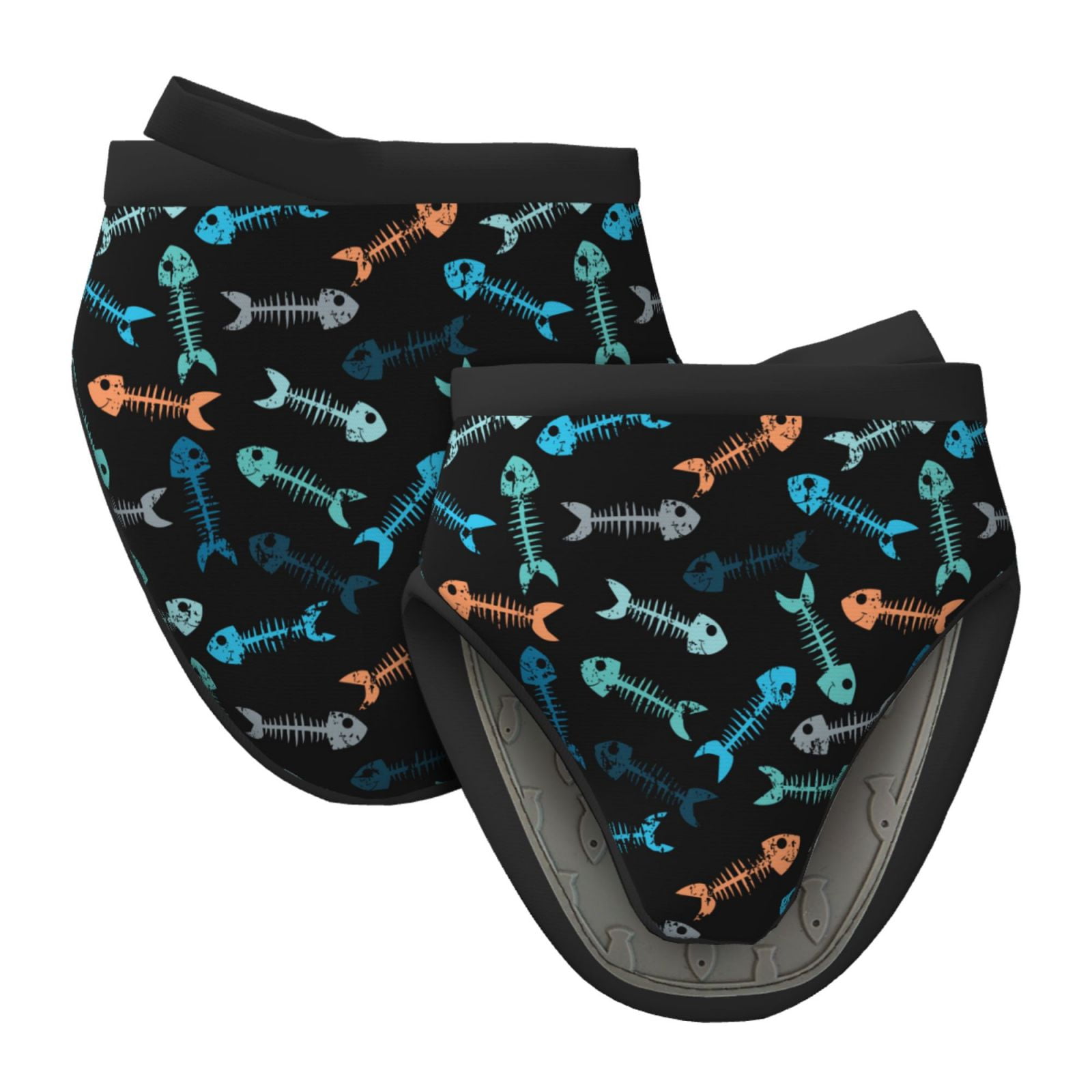 Little Fish Skeleton Oven Mitts Heat Resistant - Soft Lining Silicone ...