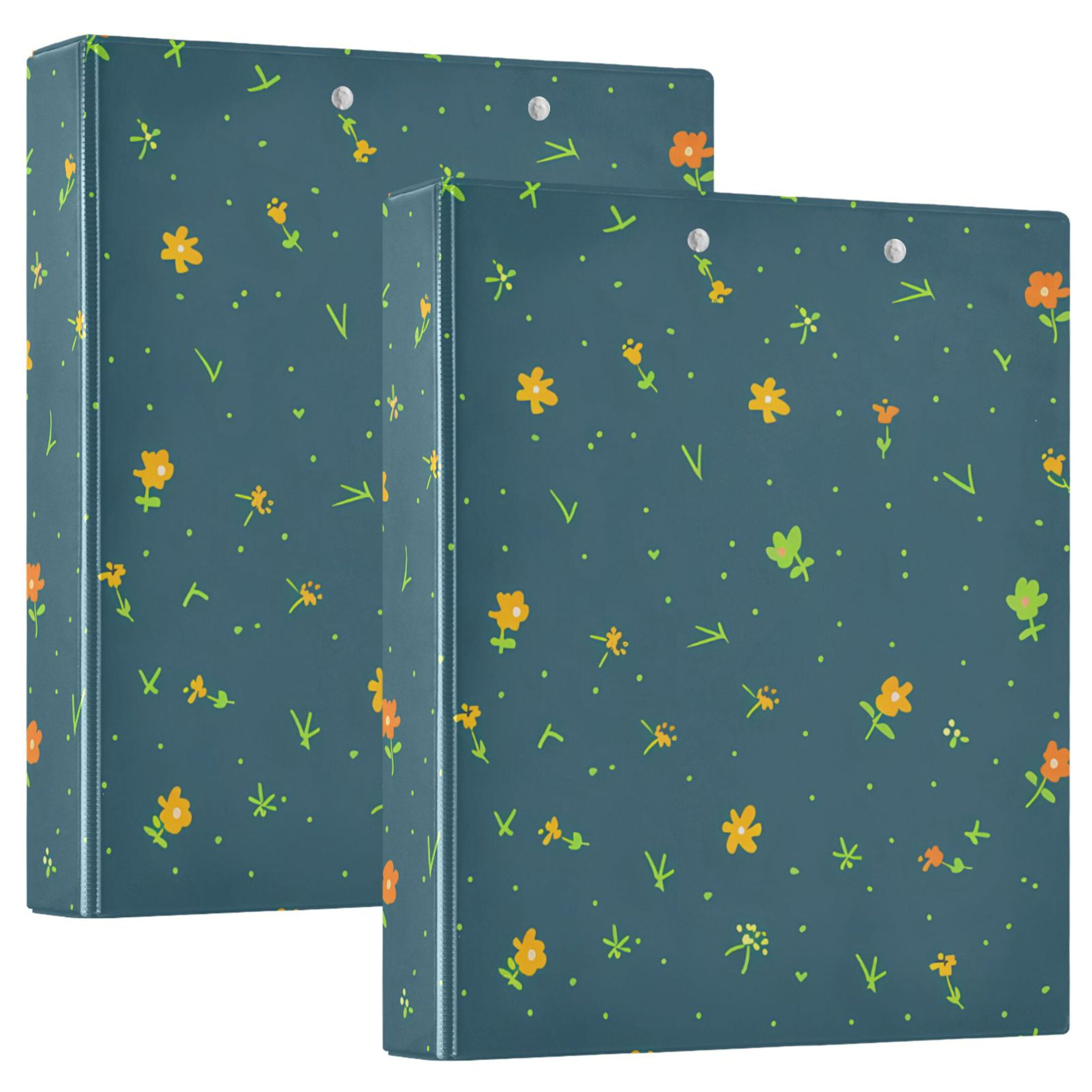 Little Flower and Grass Hardcover 3 Ring Binder 1.5” Round Rings Letter ...