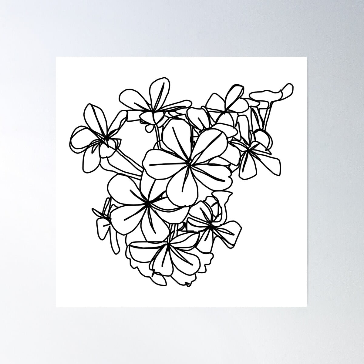 Little Flowers From Crete Line Drawing Poster Wall Art, Modern Wall ...