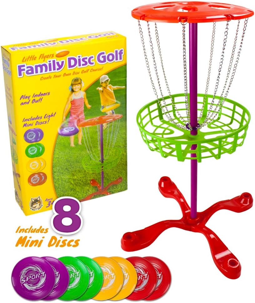 Little Flyers Family Disc Golf and Target Set | 8 Mini Discs and 25 ...