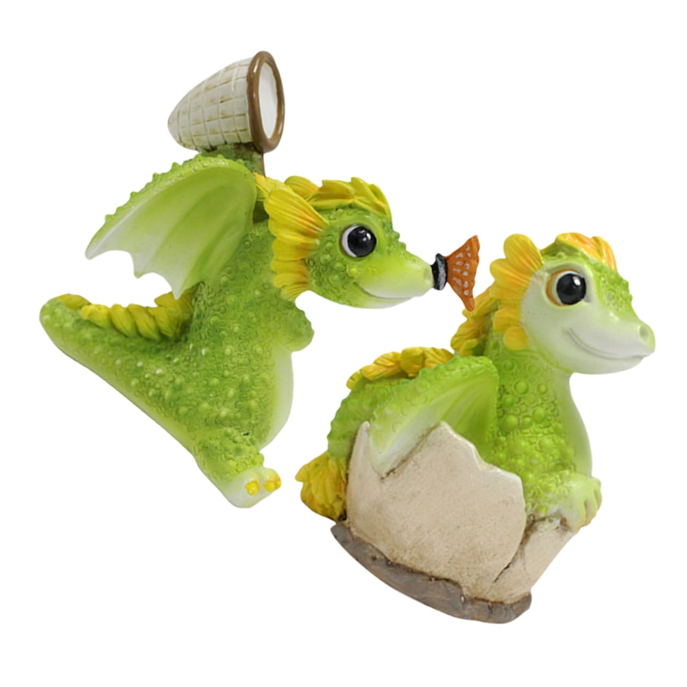 Little Flying Dragon Decorative Pendant 2 Pcs Statue for Garden Outdoor ...