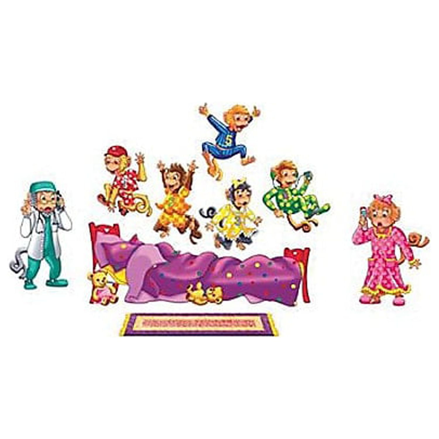 Five Monkeys Jumping On The Bed Felt Set - Walmart.com