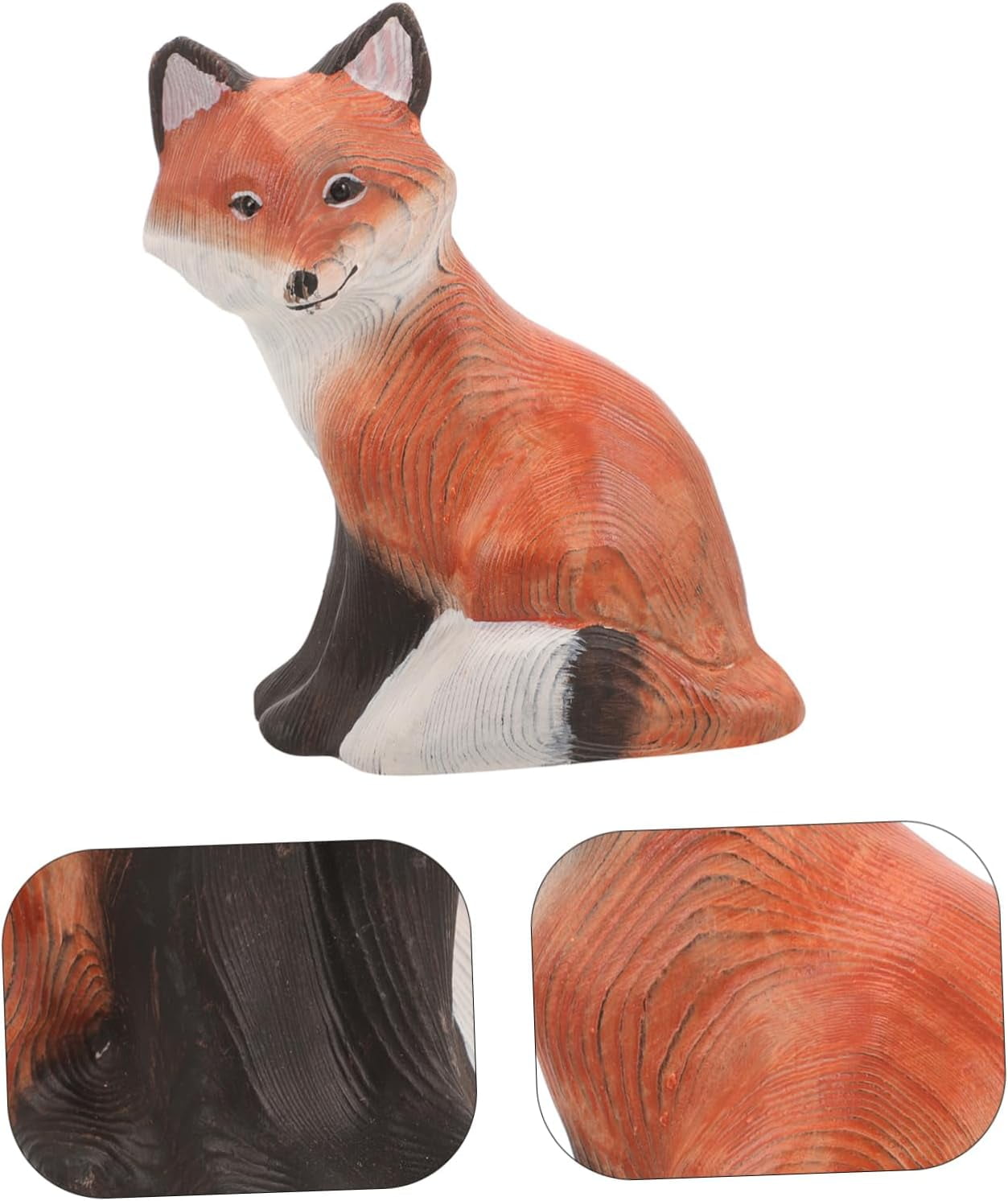Little Fox Crafts Mini Fox Figurines Fox Decor Wood Art Sculpture Fairy ...