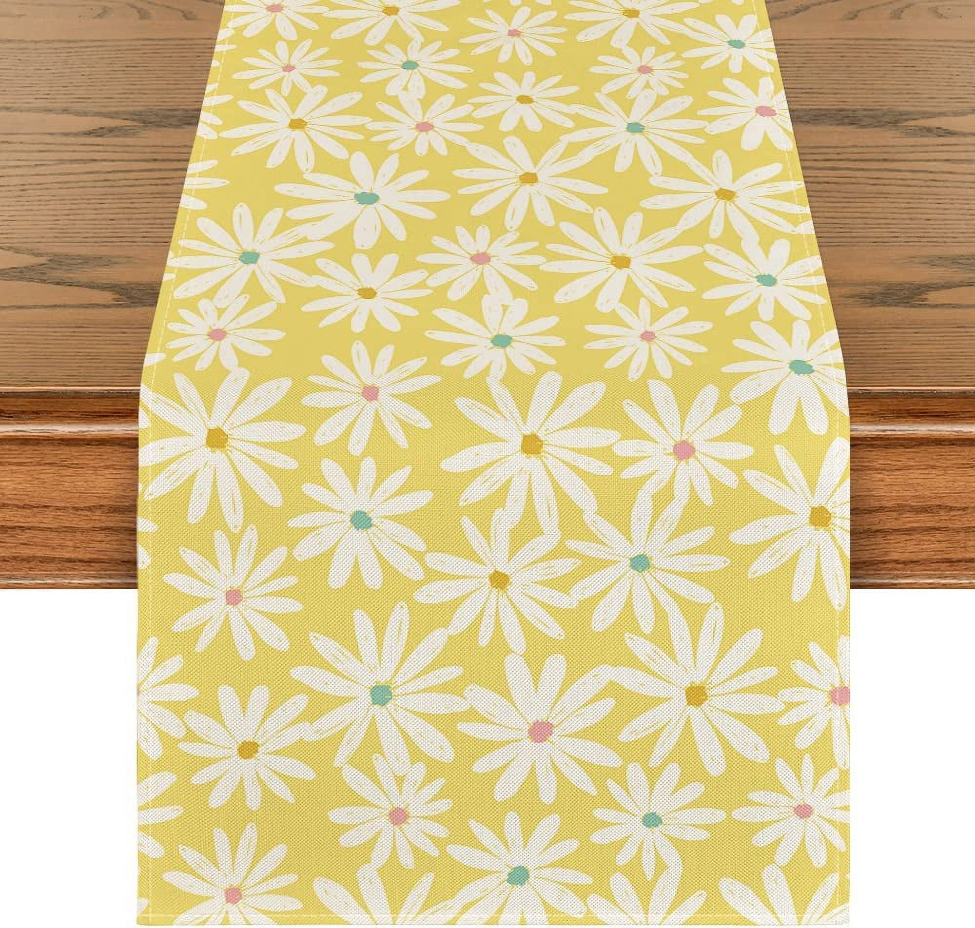 Little Fresh Daisy Print Table Runner Holiday Party Decoration Modern ...