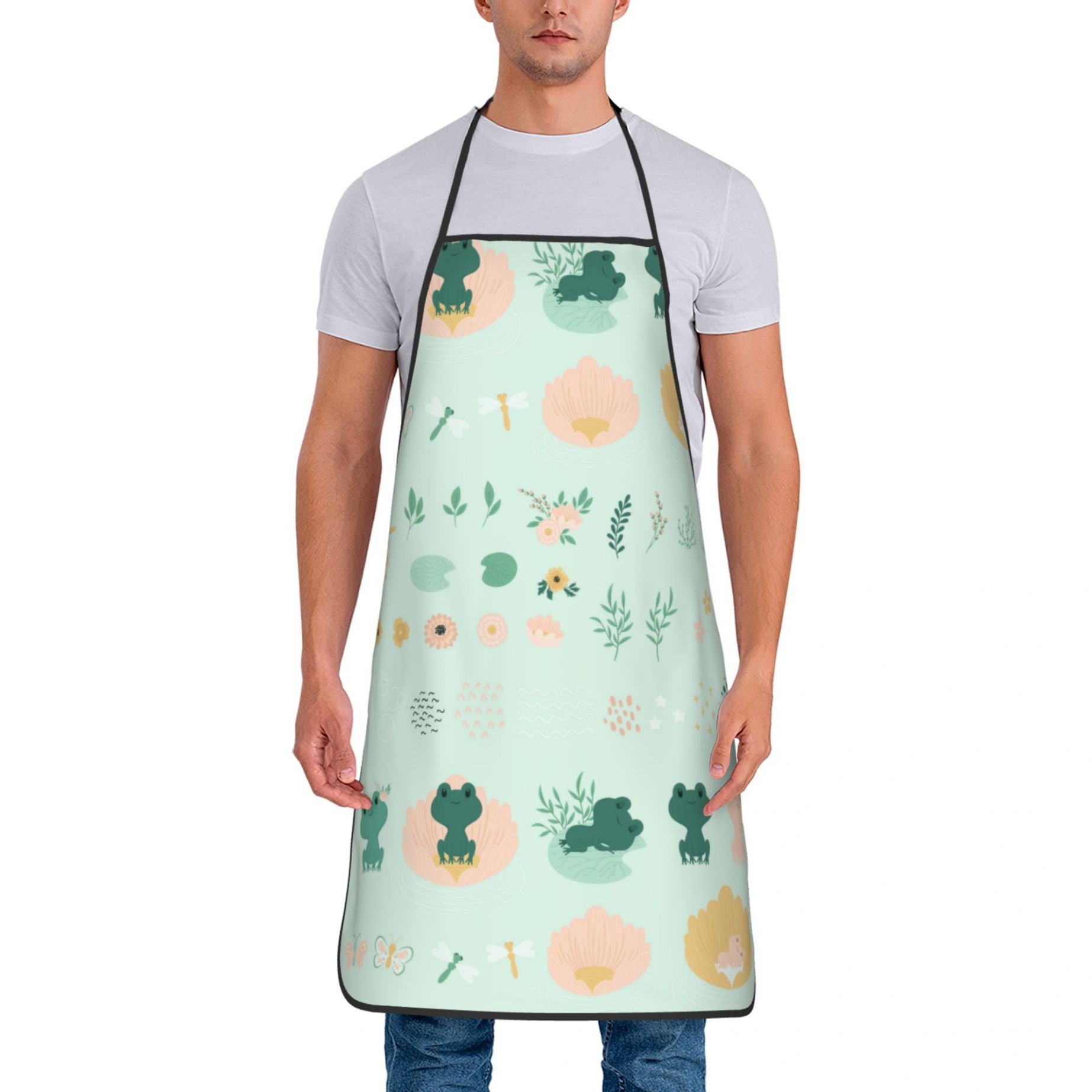 Little Frogs Pattern Aprons for Women Men Waterproof Apron Kitchen Chef ...