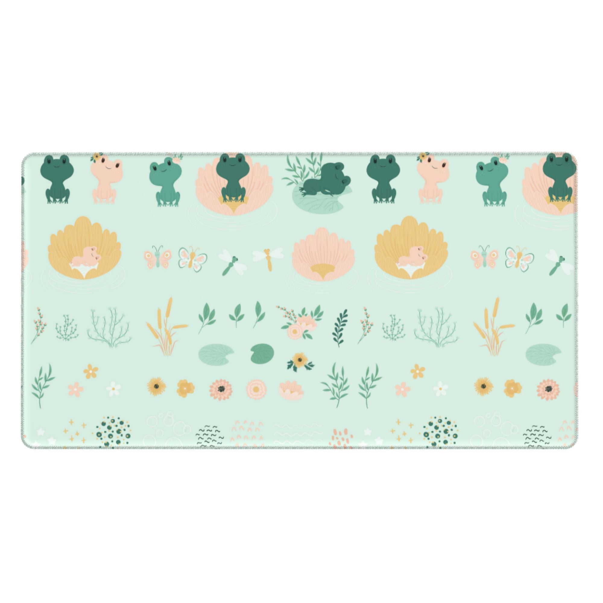 Little Frogs Pattern Large Gaming Mouse Pad, Large Keyboard Pad,Desk ...