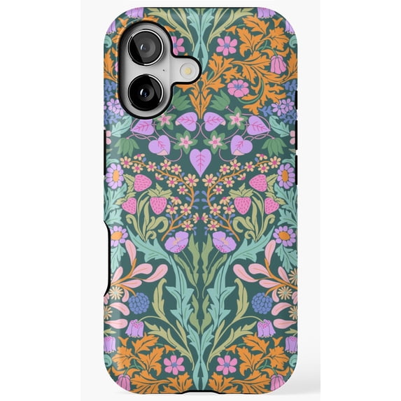 Little Garden Retro Damask Blue Pattern Phone Case for iPhone 11 12 13 ...