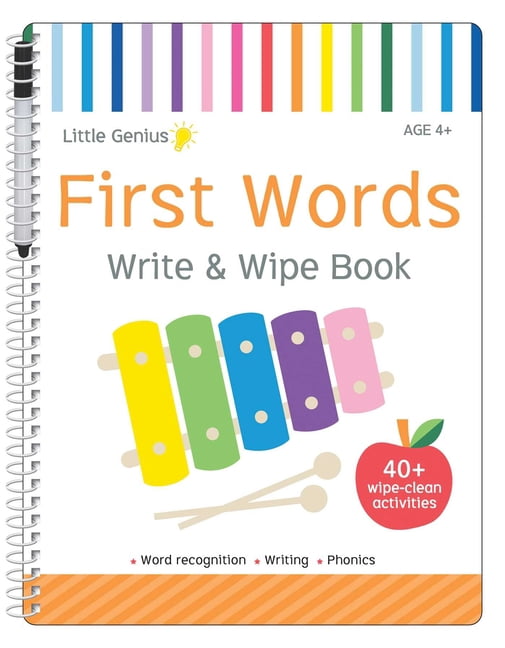 Little Genius First Words: Write & Wipe Activity Book: 40+ Pages of ...