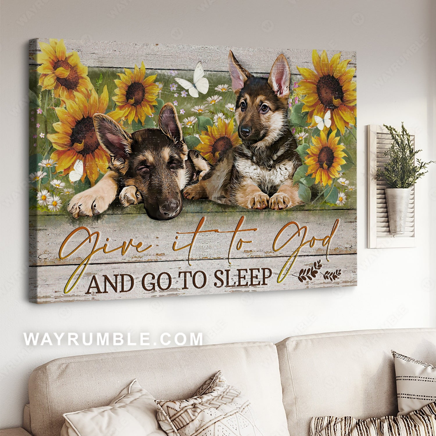 Little German Shepherd, Flower garden, Give it to God and go to sleep ...