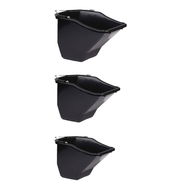Little Giant 10 Quart Plastic Flat Back Livestock Feed Bucket, Black (3 ...