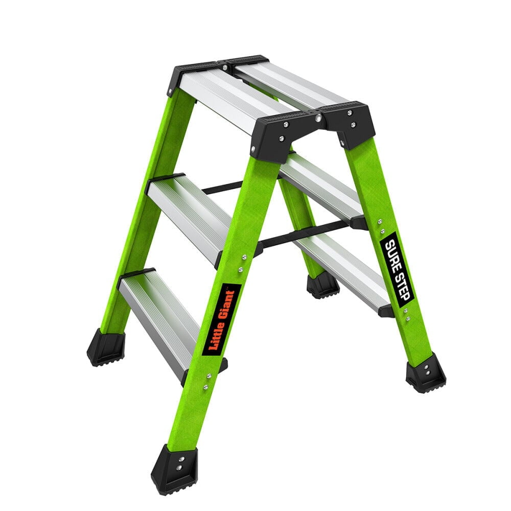 Little Giant 3-Step Heavy Duty Folding Ladder, Resin Step Stool, 25.98 ...