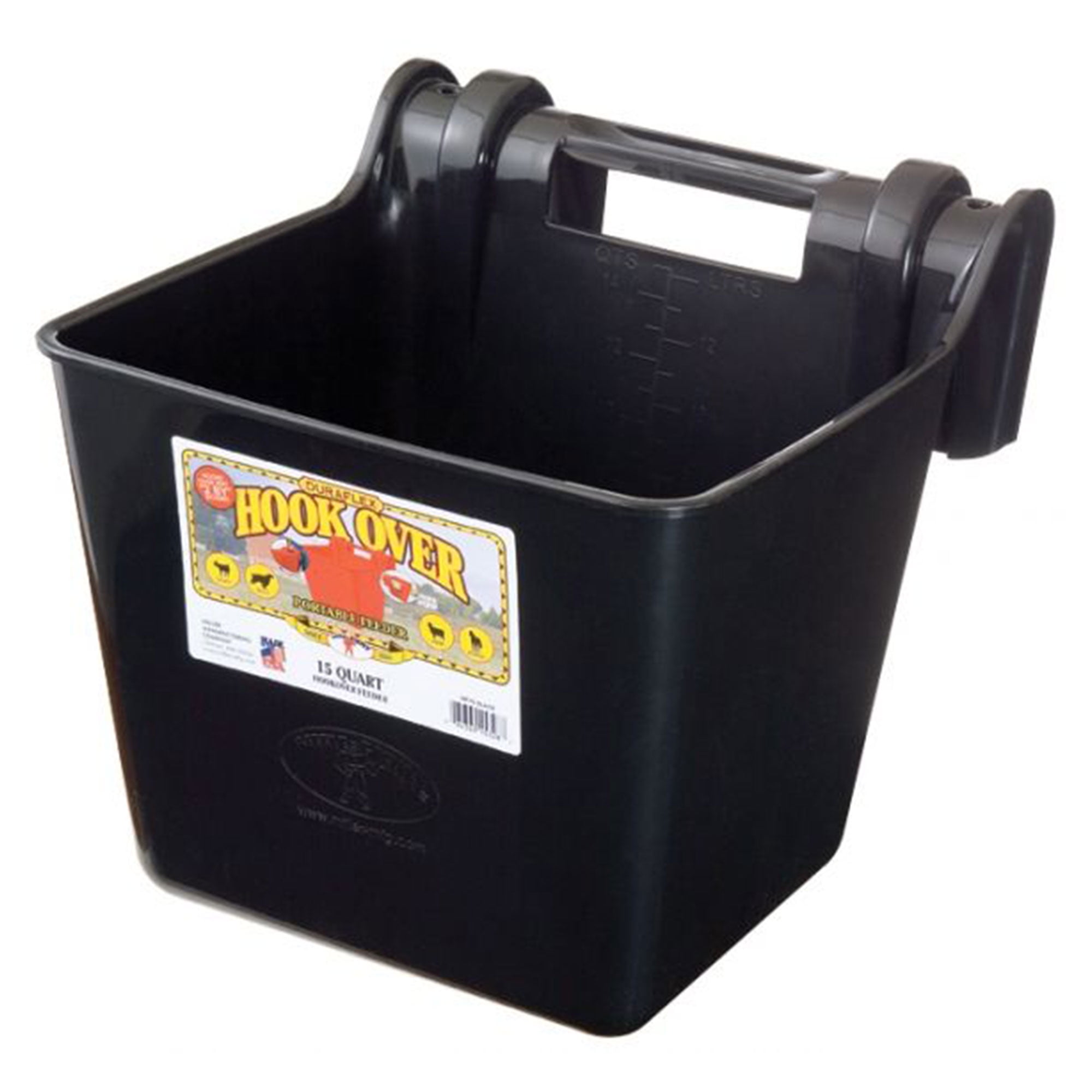 Little Giant 15-Quart Heavy Duty Black Plastic Hook Over Stackable ...