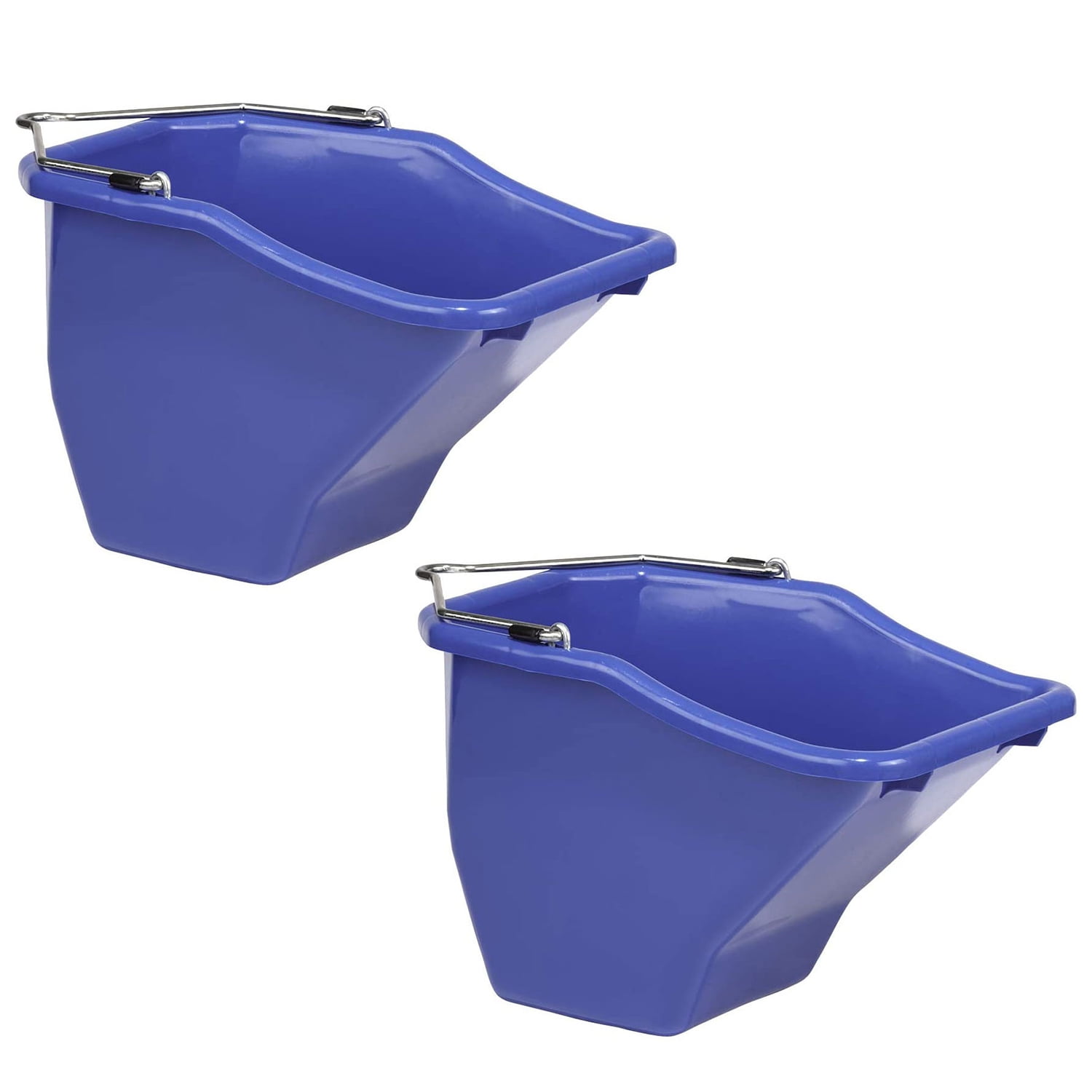 Little Giant 20QT Durable Plastic Flat Back Livestock Feed Bucket, Blue ...